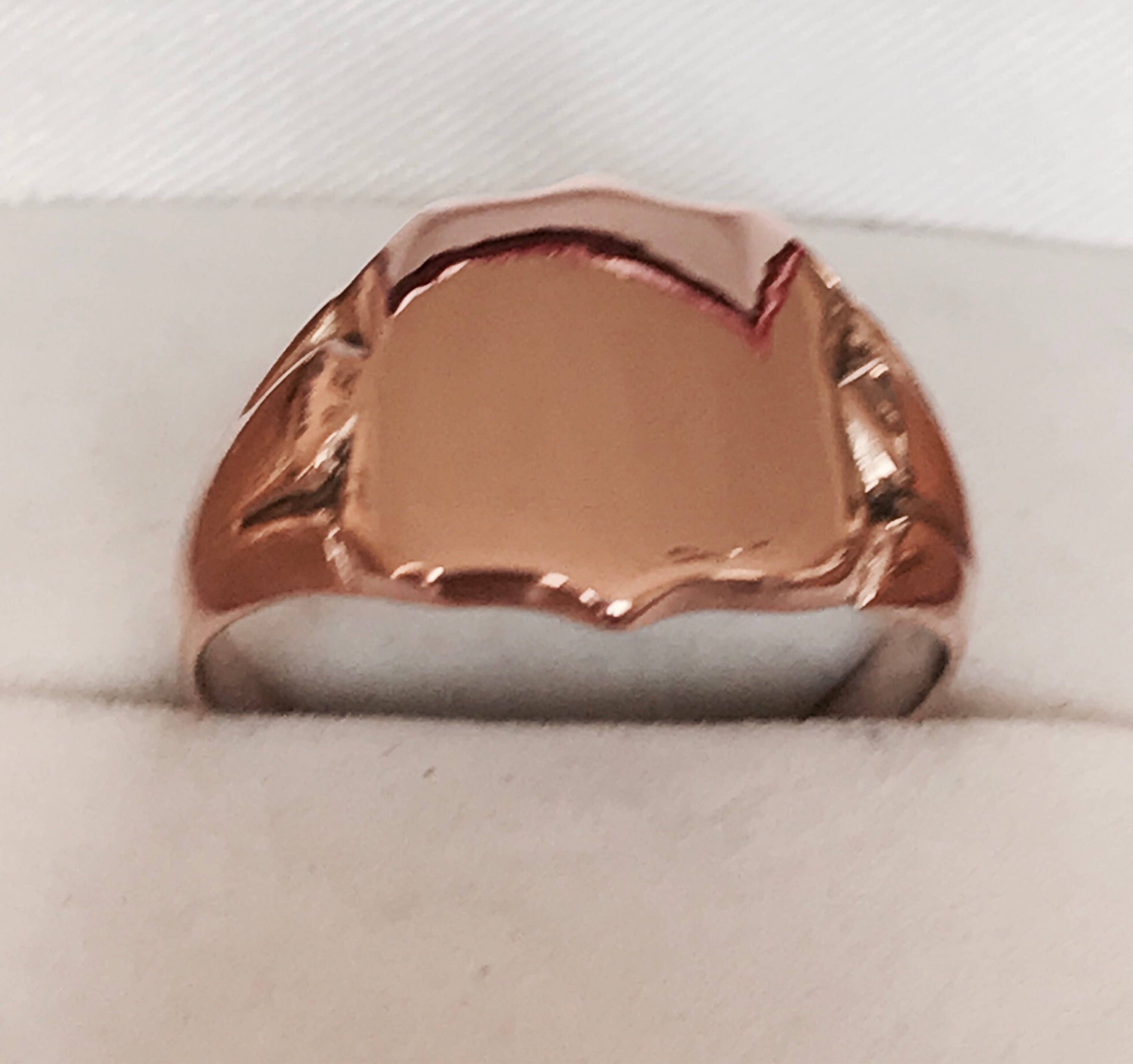Stunning antique 9ct rose gold men's signet ring - Hallmarked 1919 ...