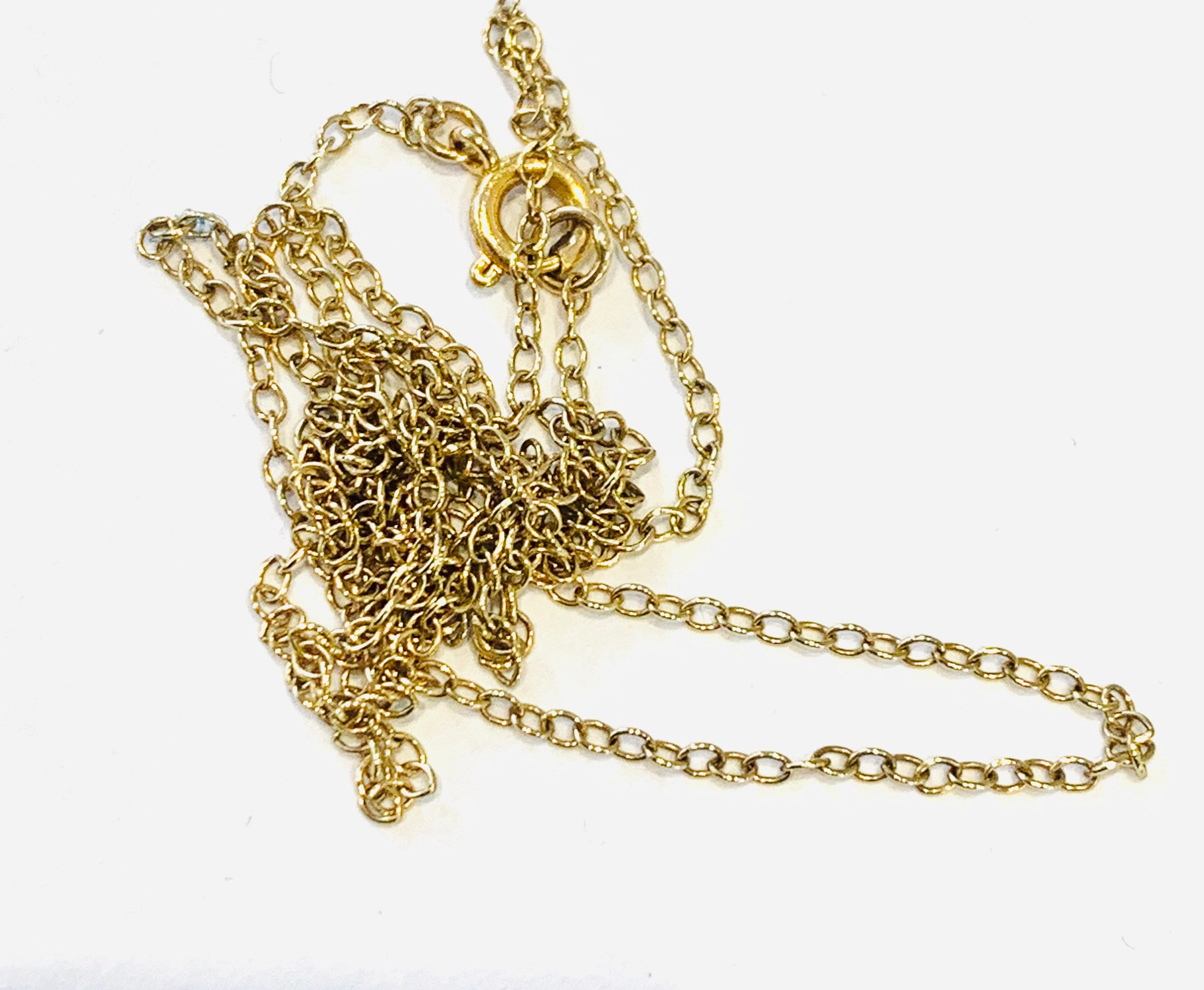 Vintage 9ct yellow gold 21 inch fine link chain