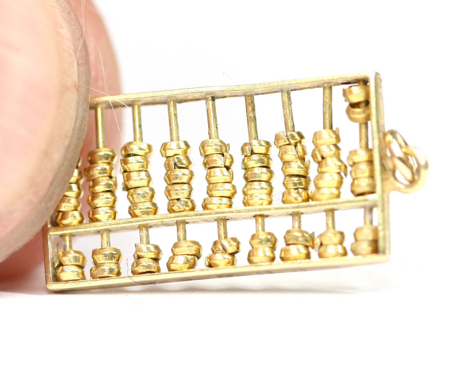 Vintage 9ct yellow gold Abacus charm - stamped 9K