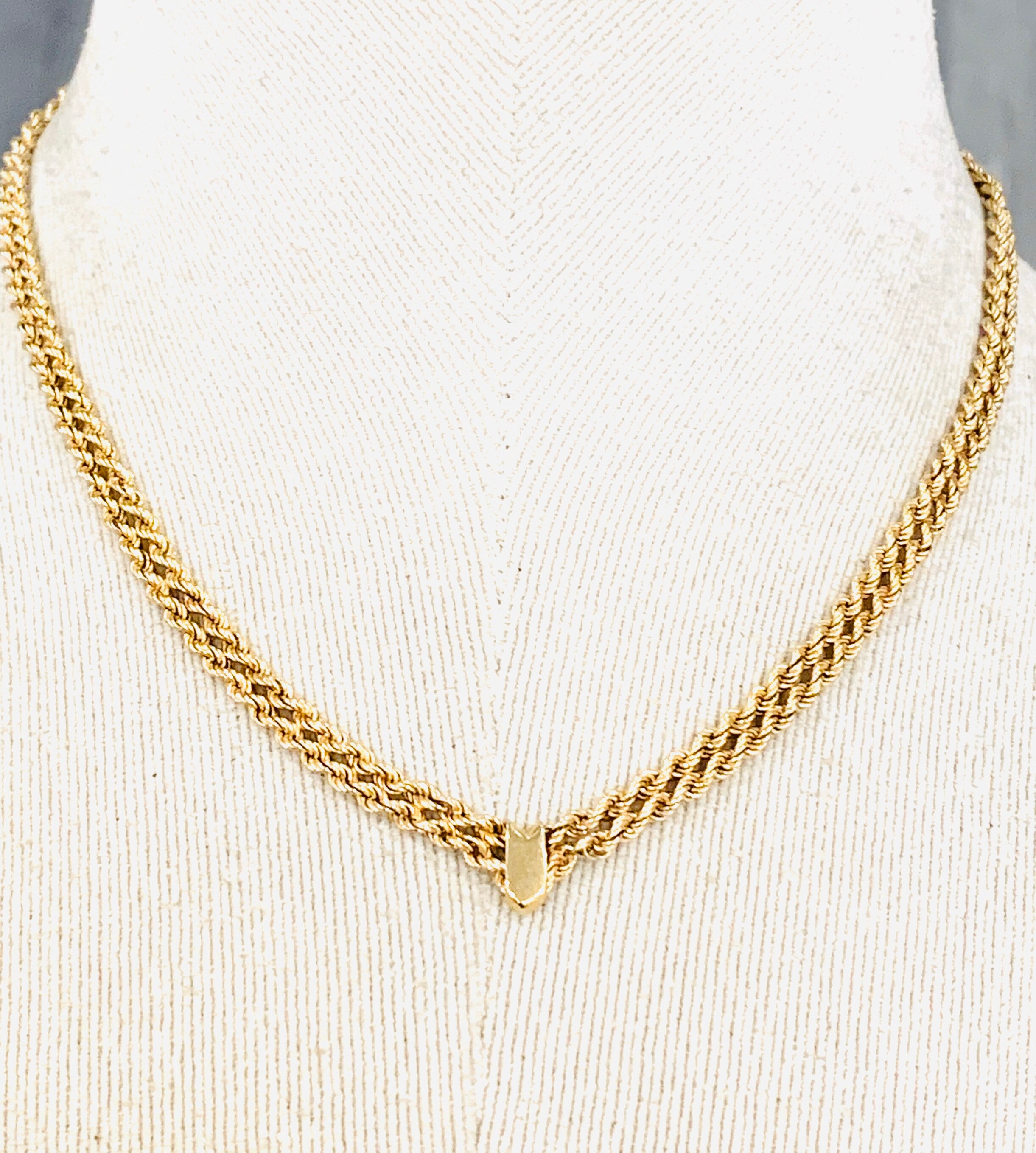Superb vintage 9ct yellow gold 17 inch double rope twist chain - fully ...
