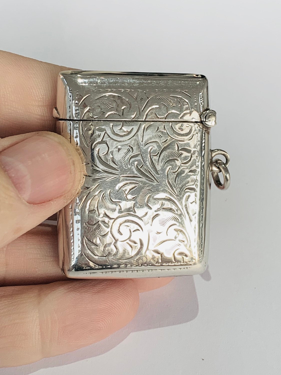 Superb antique Sterling Silver Vesta match case - hallmarked Birmingham ...