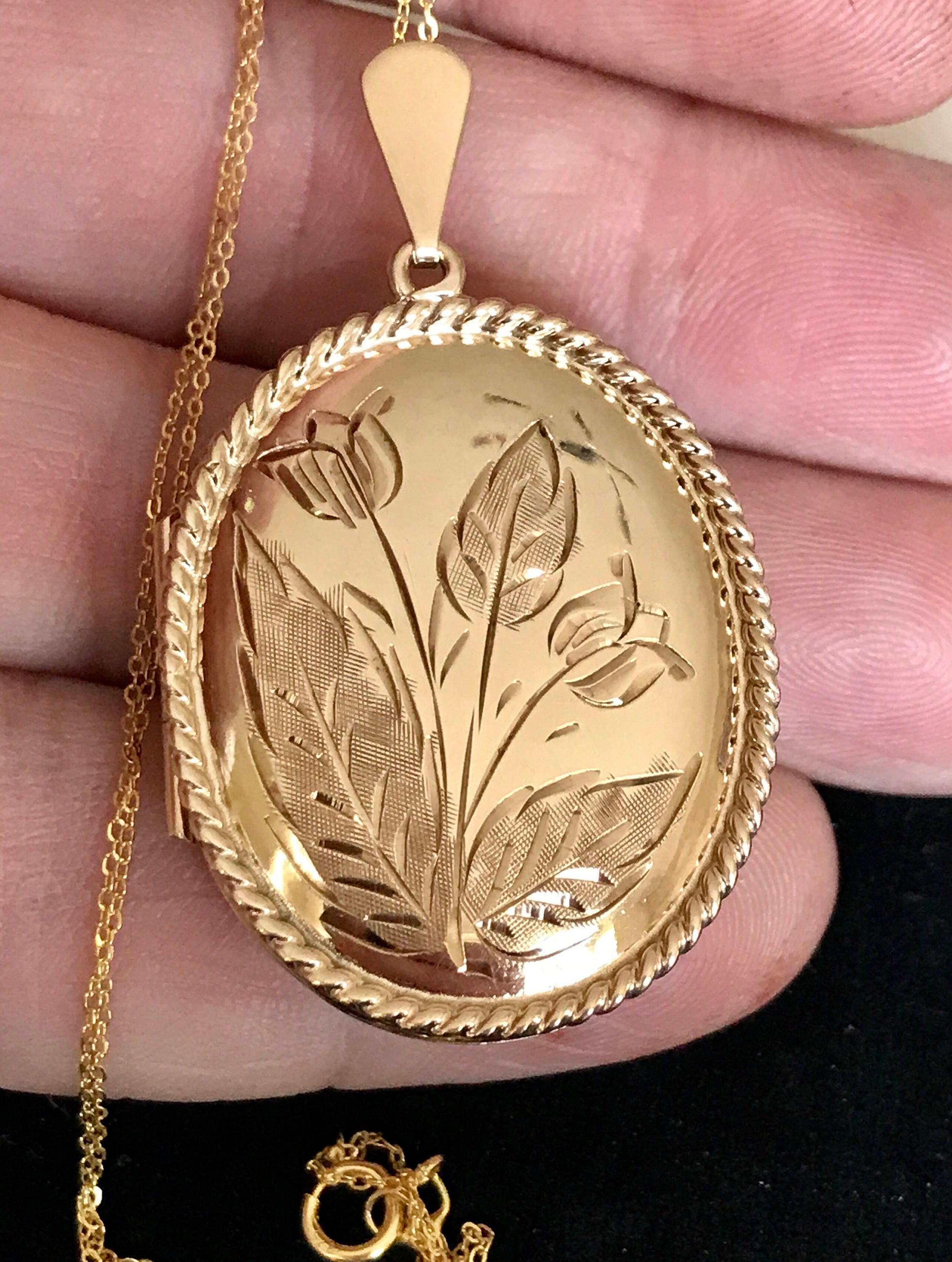 Superb heavy vintage 9ct yellow gold double Locket - Birmingham 1986