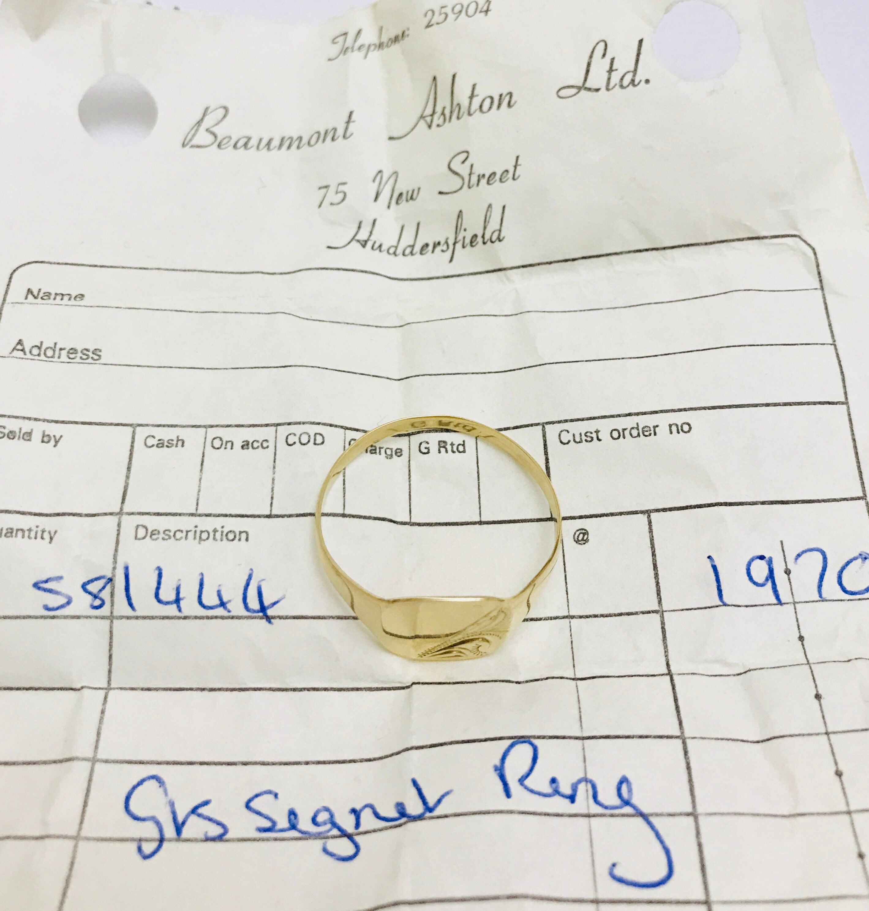 Large size vintage 9ct yellow gold Men's signet ring - fully hallmarked ...
