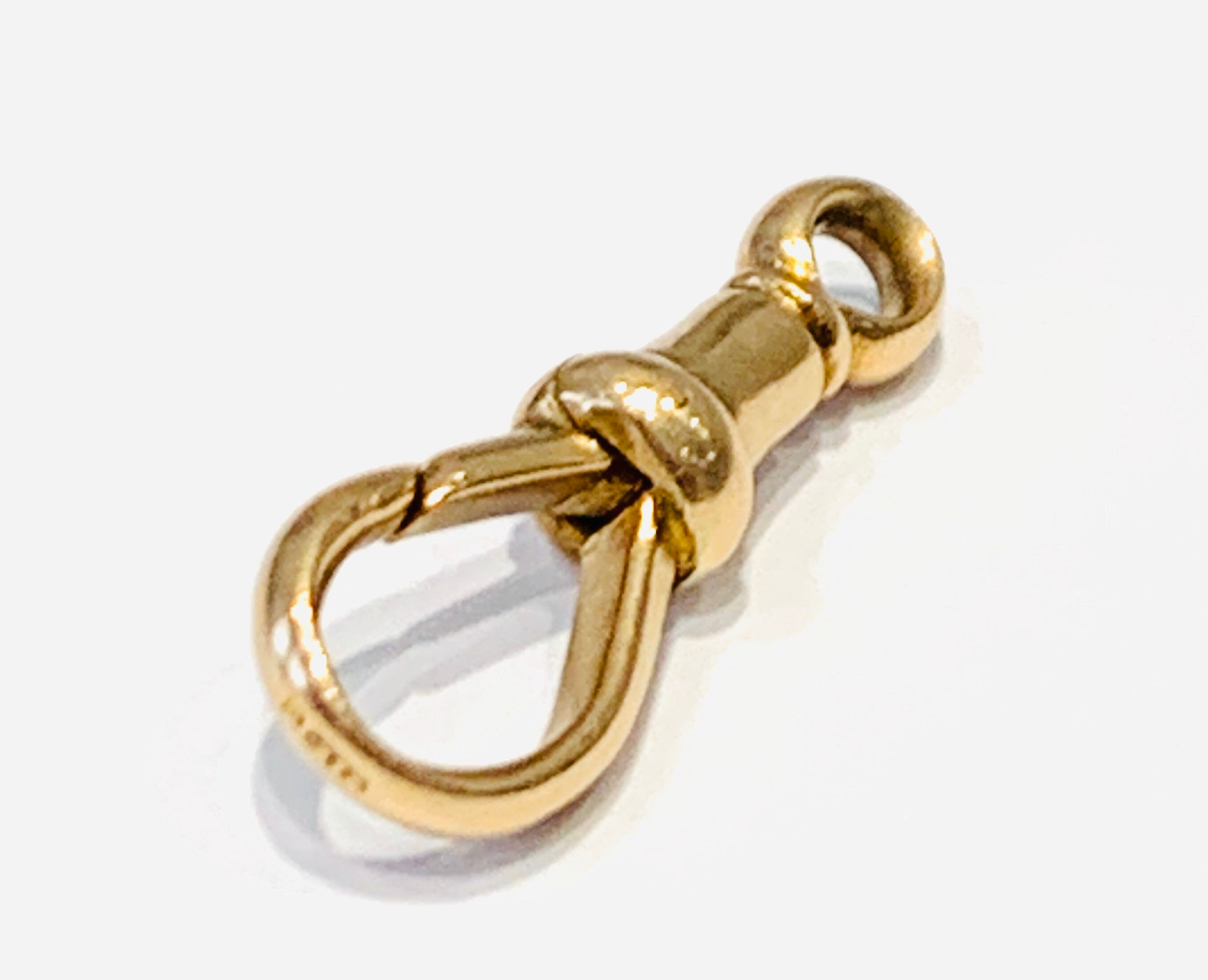 Superb antique 9ct gold Albert dog clip fastener - fully hallmarked - 24mm