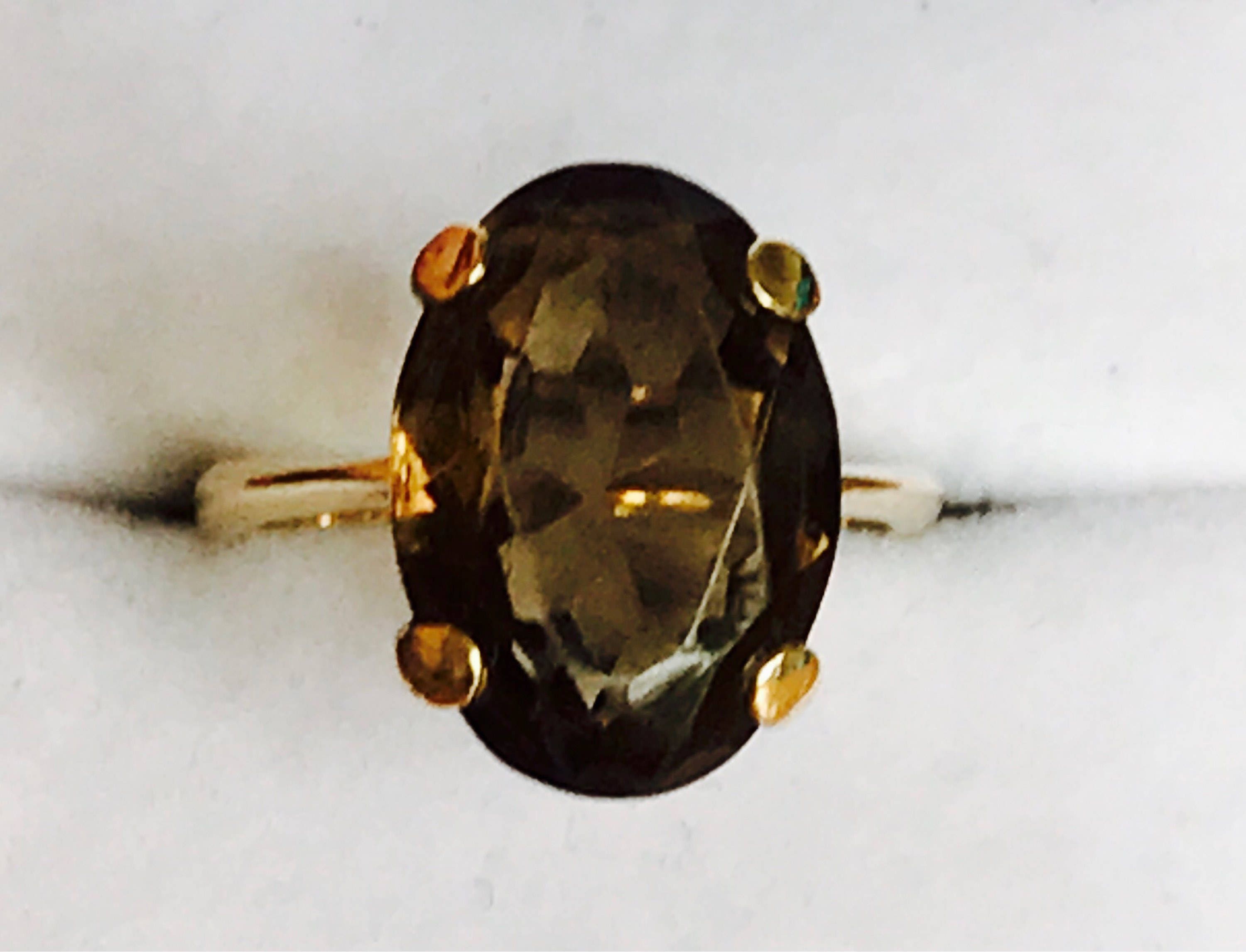 Vintage 9ct gold smokey Quartz ring
