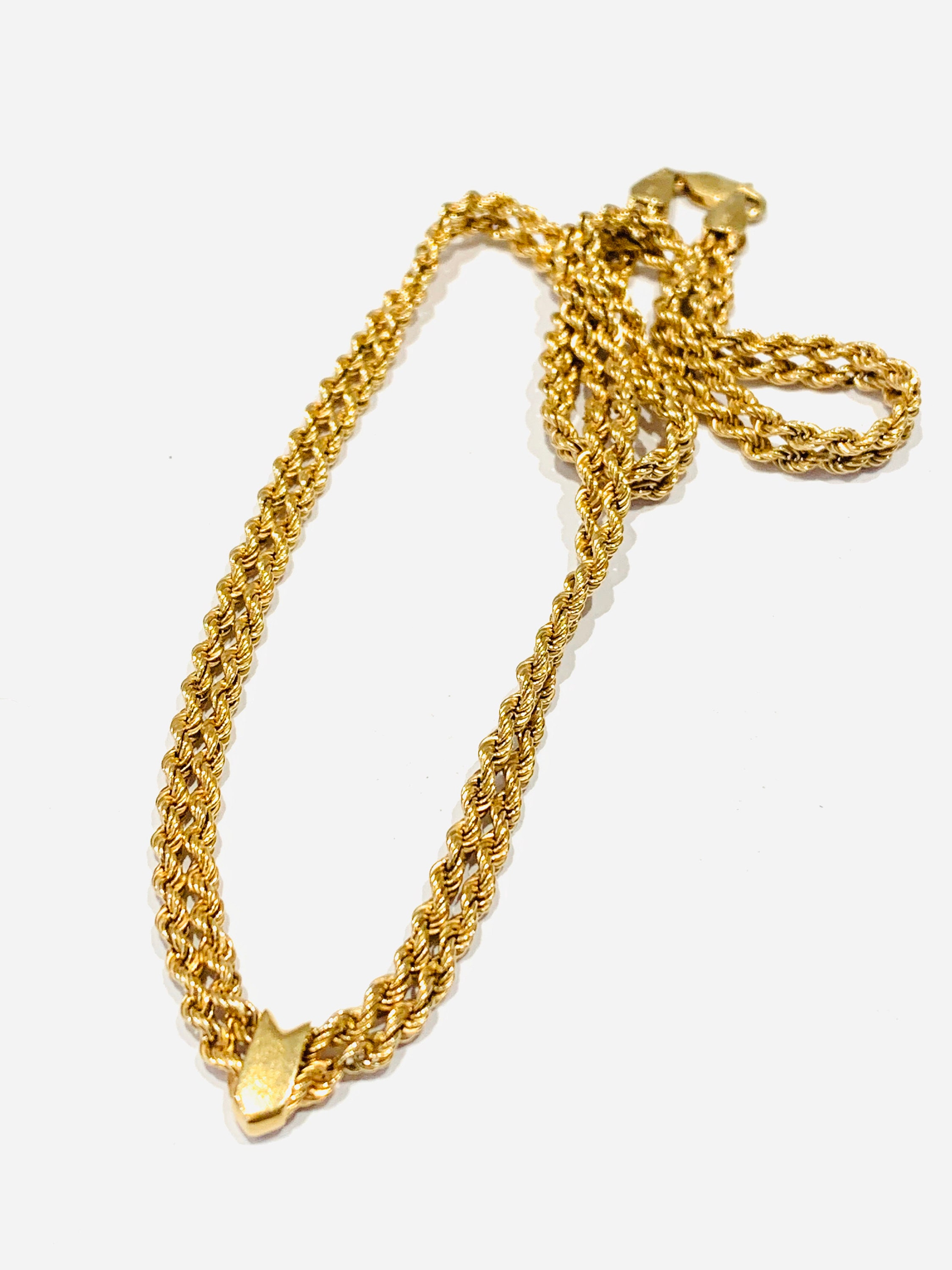 Superb vintage 9ct yellow gold 17 inch double rope twist chain - fully ...