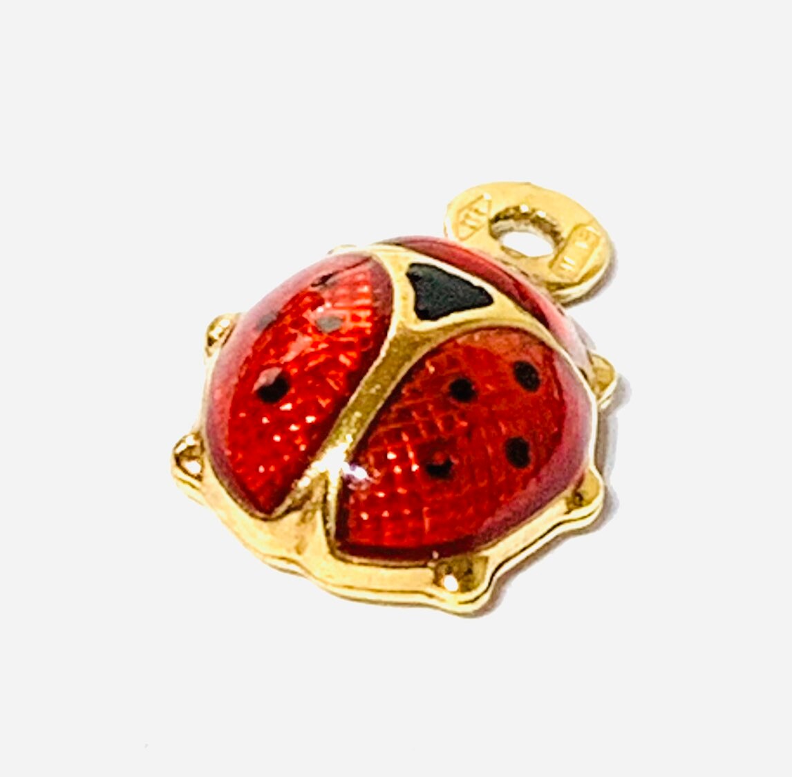 Vintage 9ct gold enamelled Ladybird charm - fully hallmarked