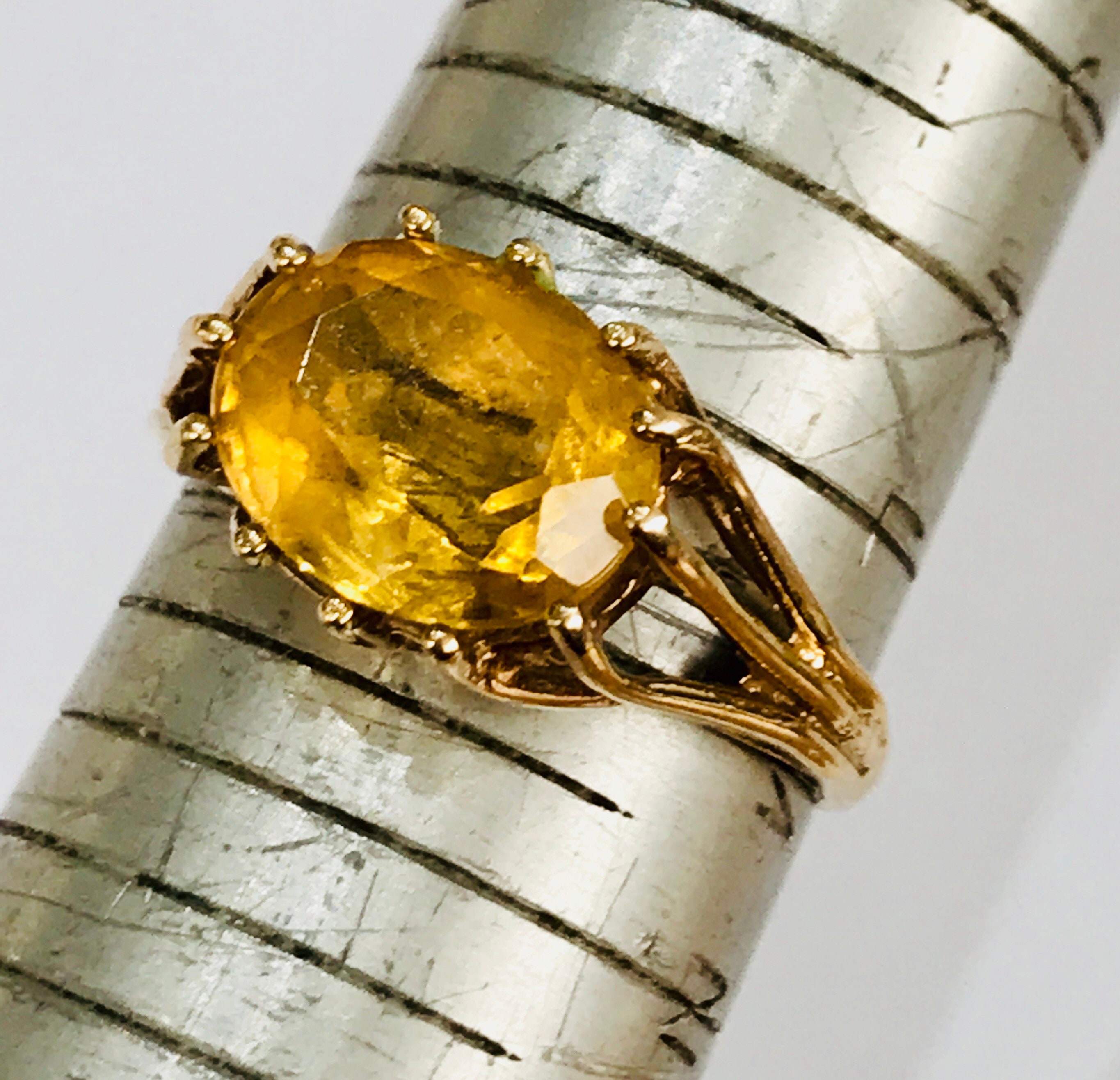 Stunning vintage 9ct gold Citrine ring -hallmarked Birmingham 1973 ...