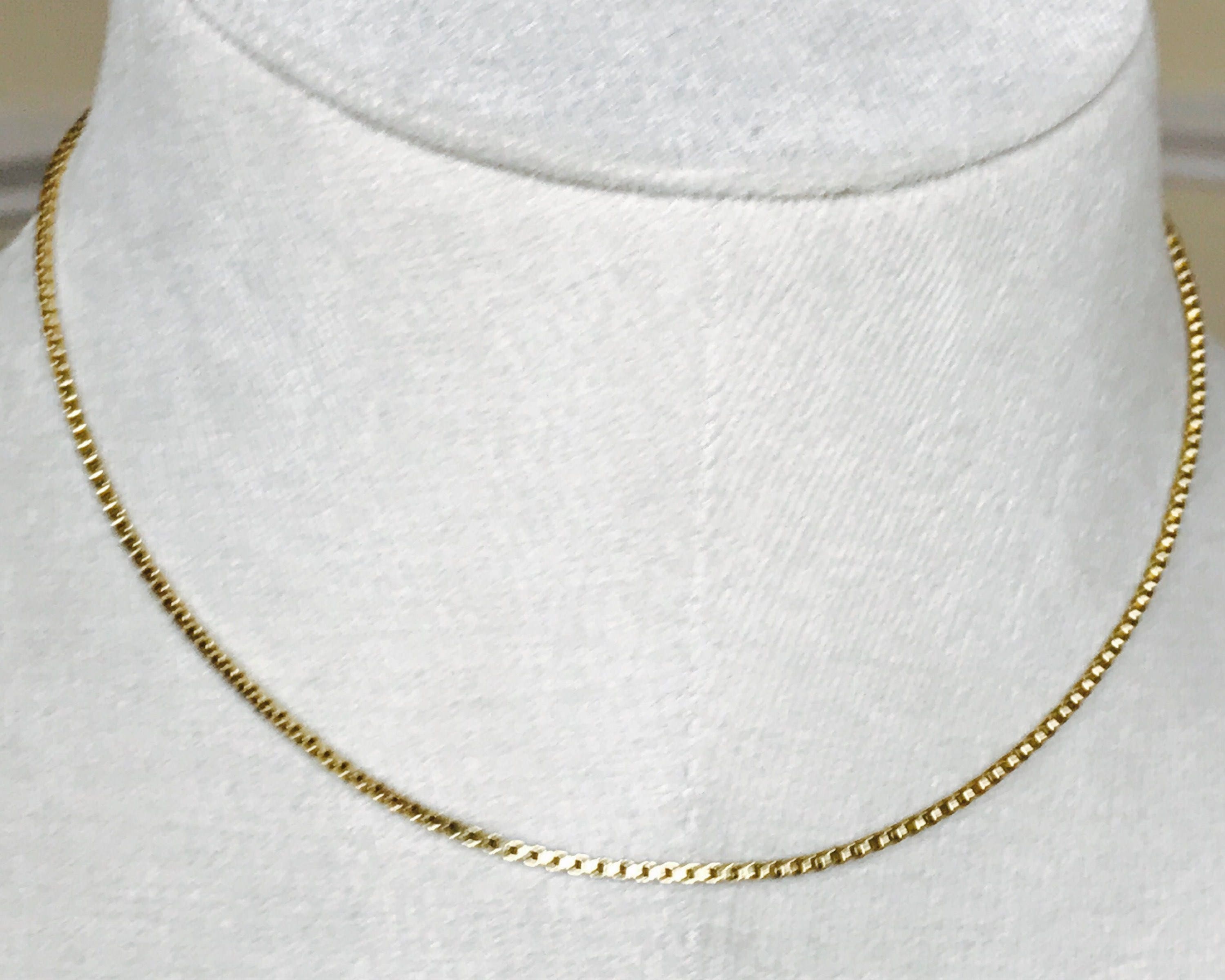 Superb vintage 9ct yellow gold 16 inch box chain - London 1979