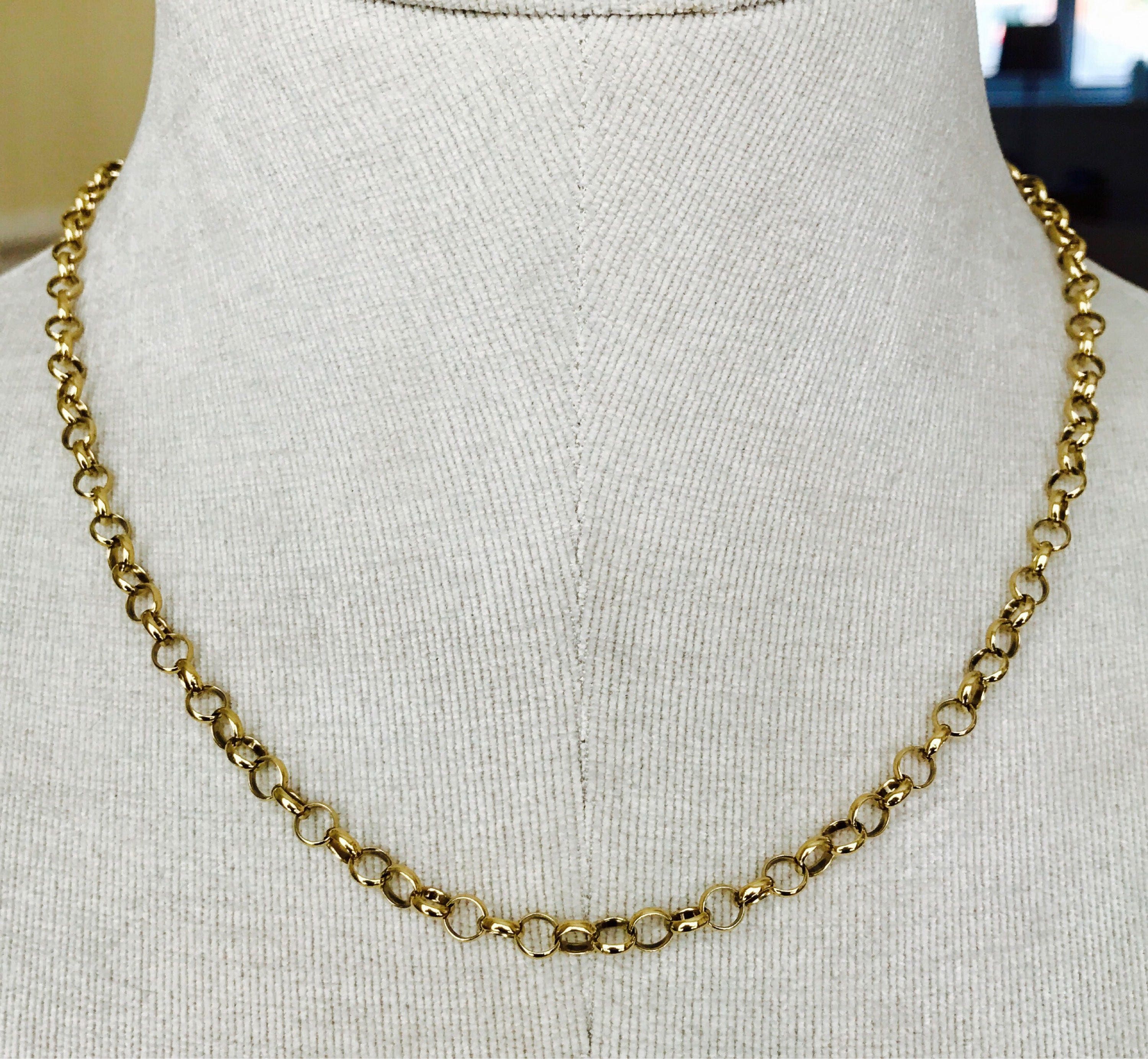 Vintage 9ct yellow gold 19 inch Belcher style chain - fully hallmarked ...