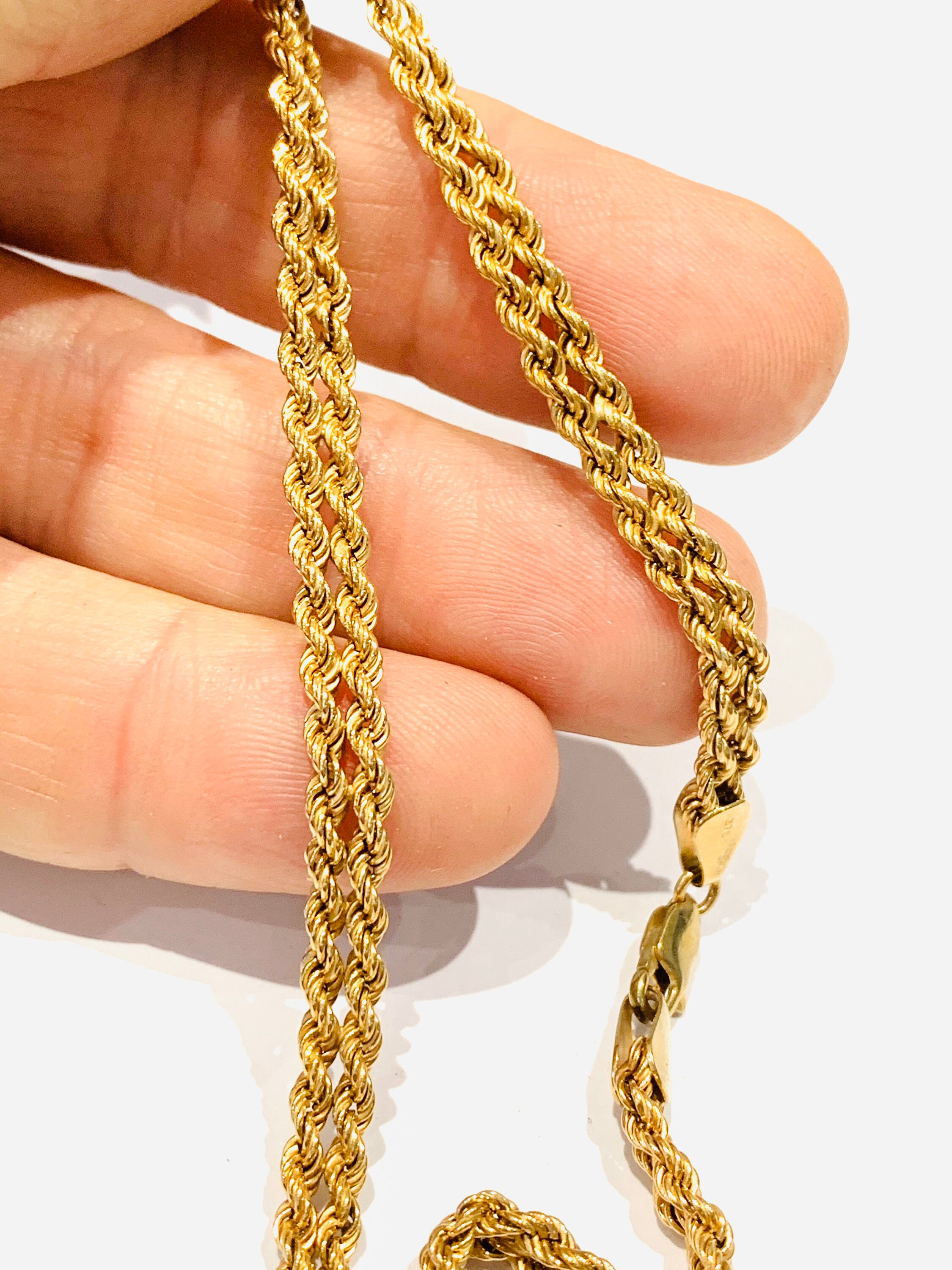 Superb vintage 9ct yellow gold 17 inch double rope twist chain - fully ...