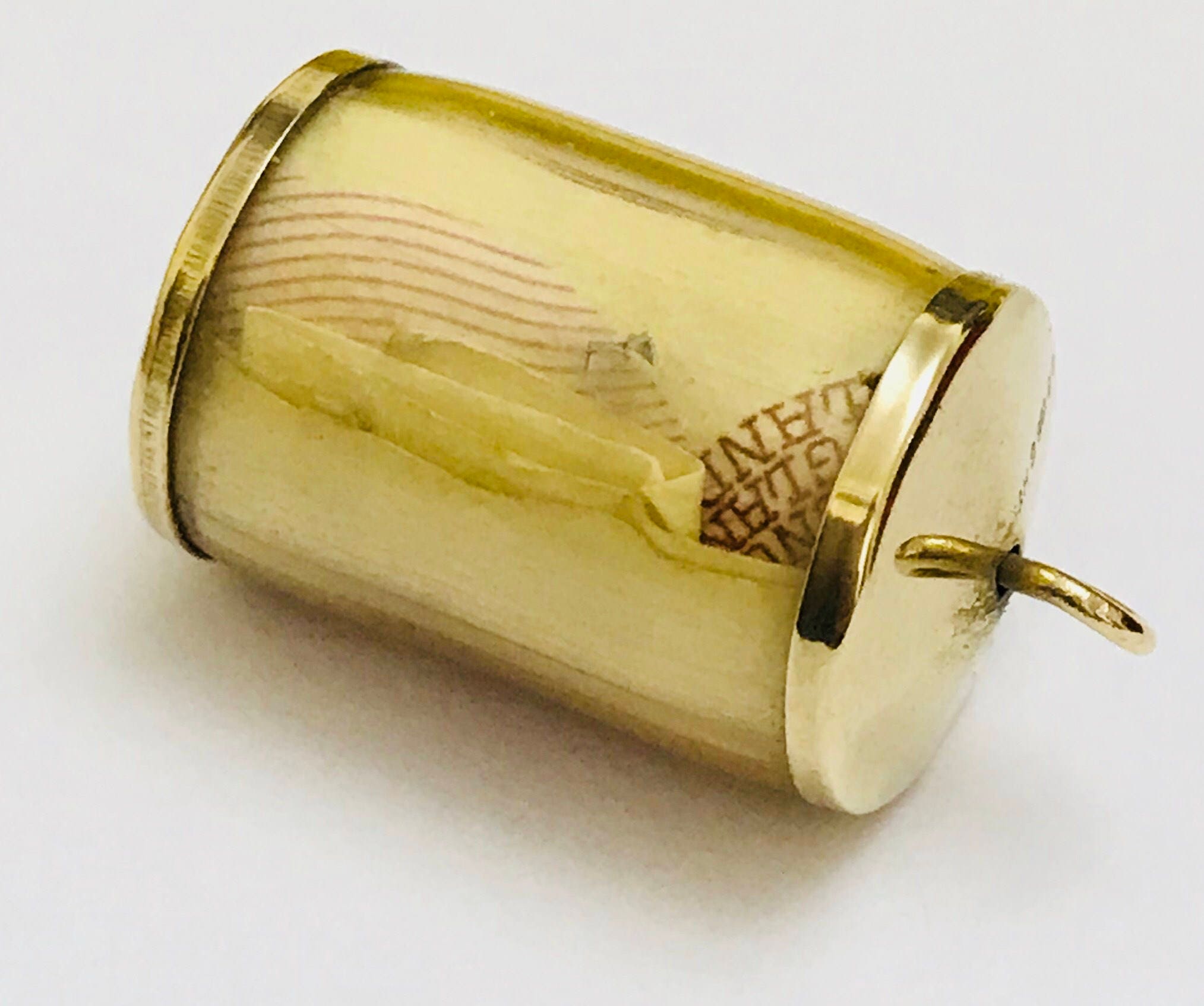 Super vintage 9ct gold Ten Shilling note charm - London 1977