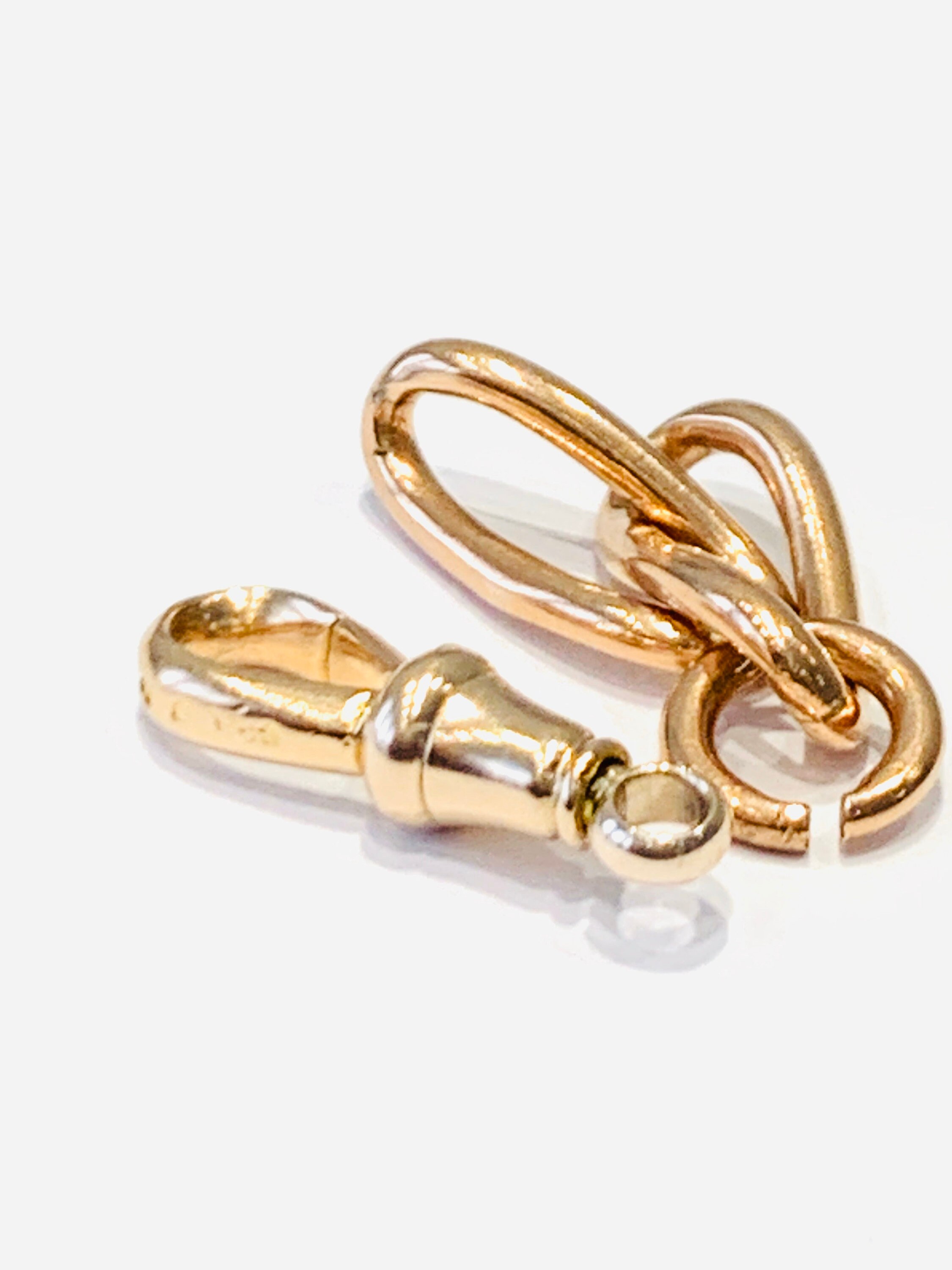 Stunning antique 9ct gold Albert chain dog clip fastener - fully ...