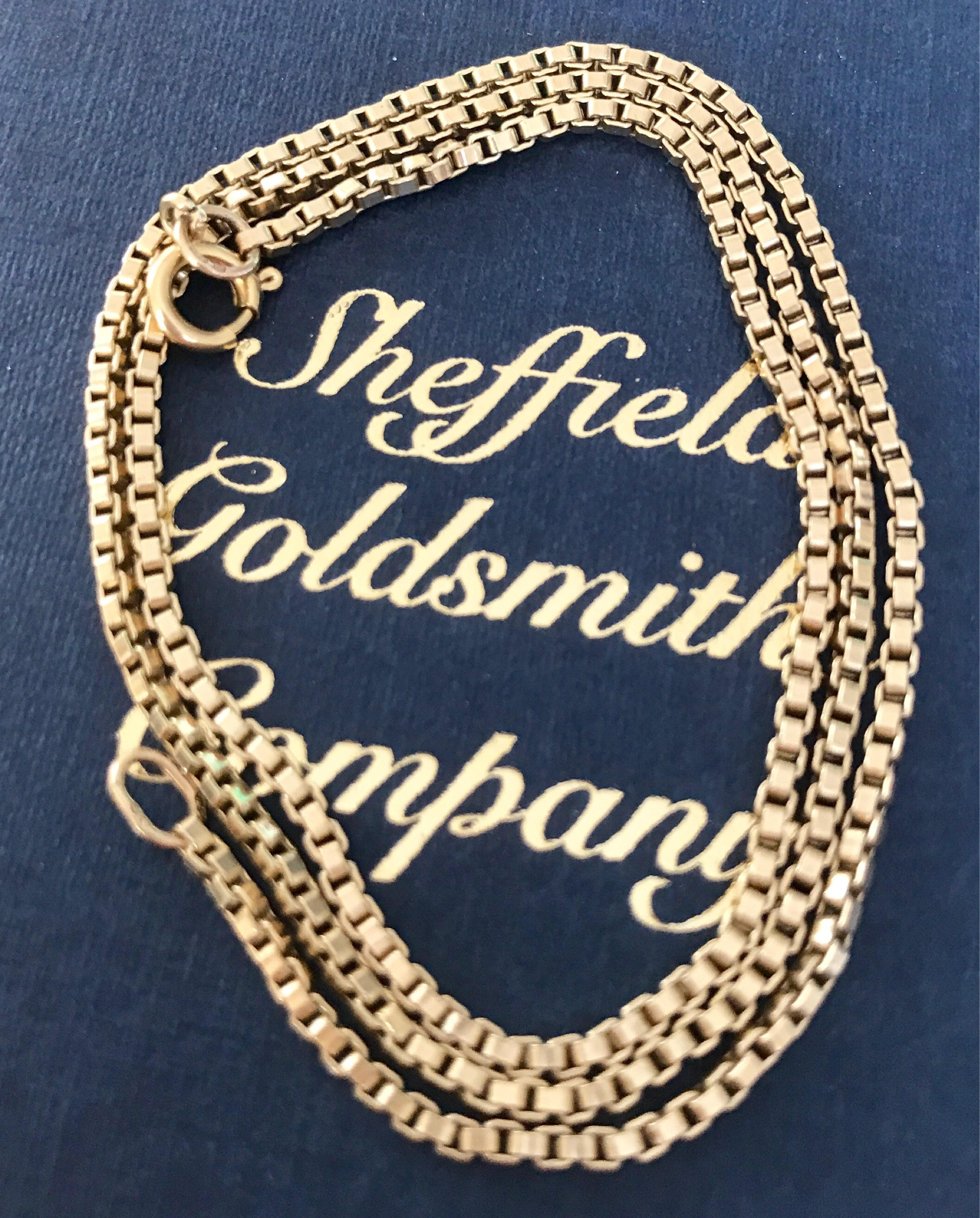 Superb quality vintage 9ct gold 20 inch box chain - Hallmarked