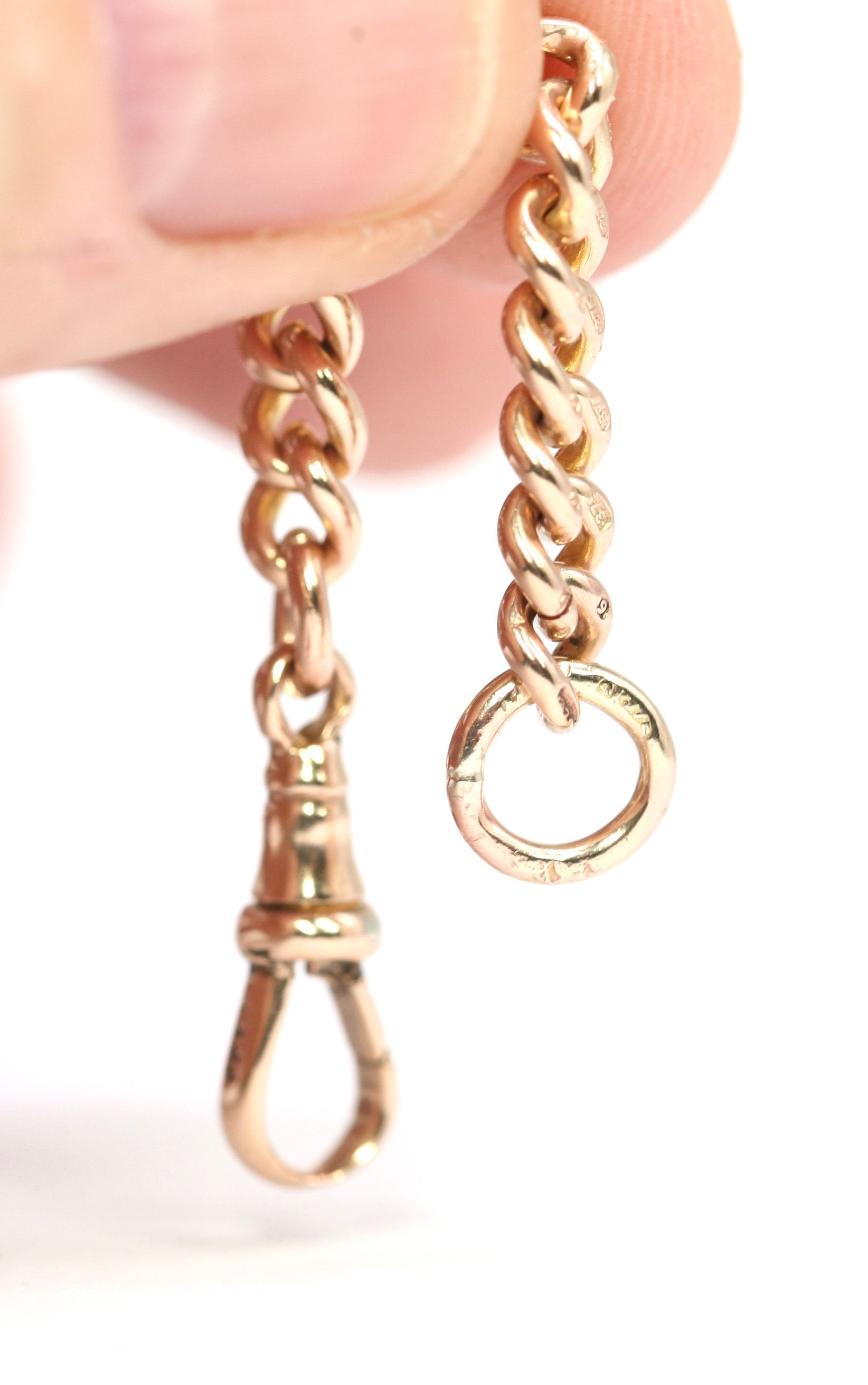 Superb antique 3 inch 9ct rose gold extension / extender - fully hallmarked