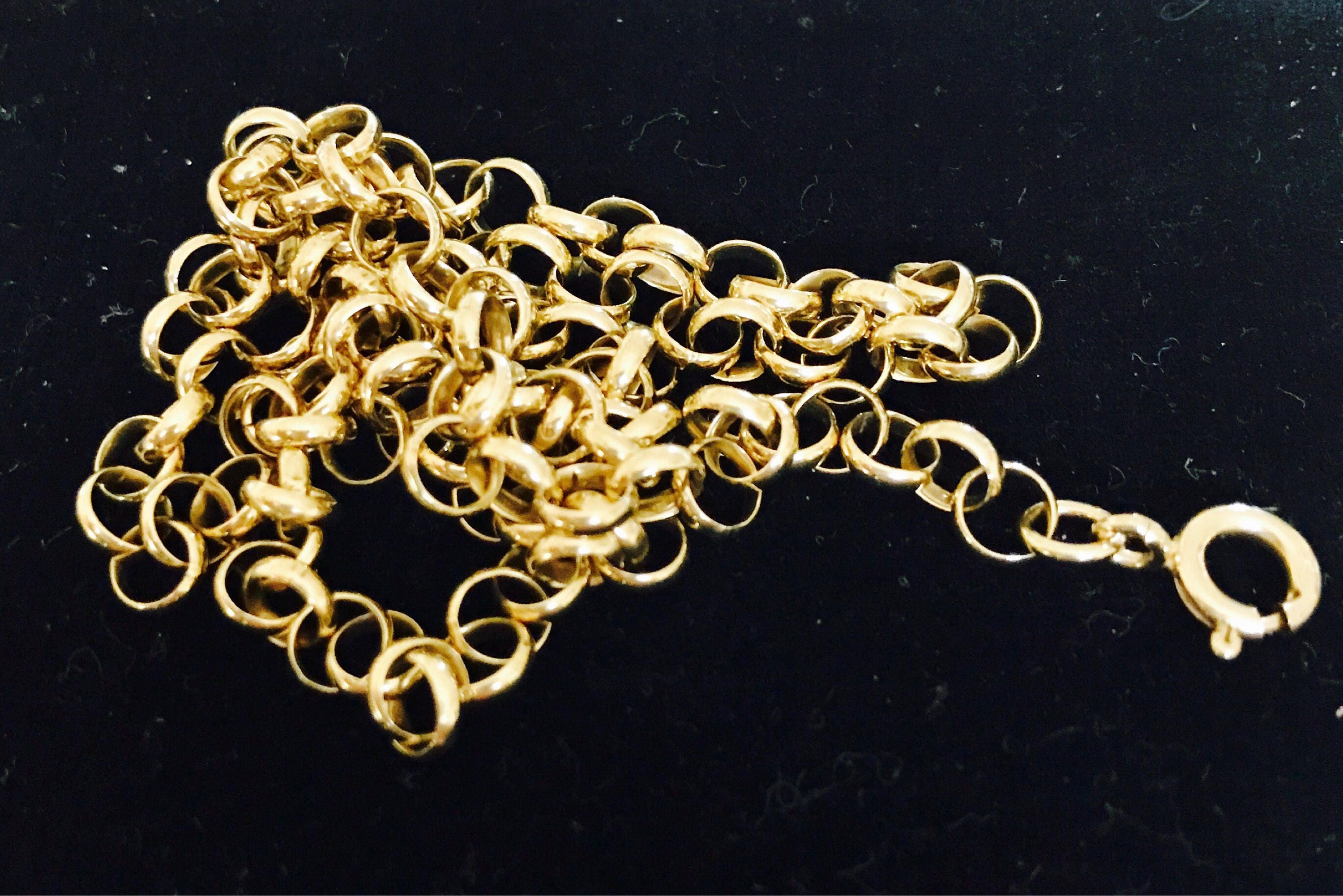 Vintage 9ct yellow gold 19 inch Belcher style chain - fully hallmarked ...