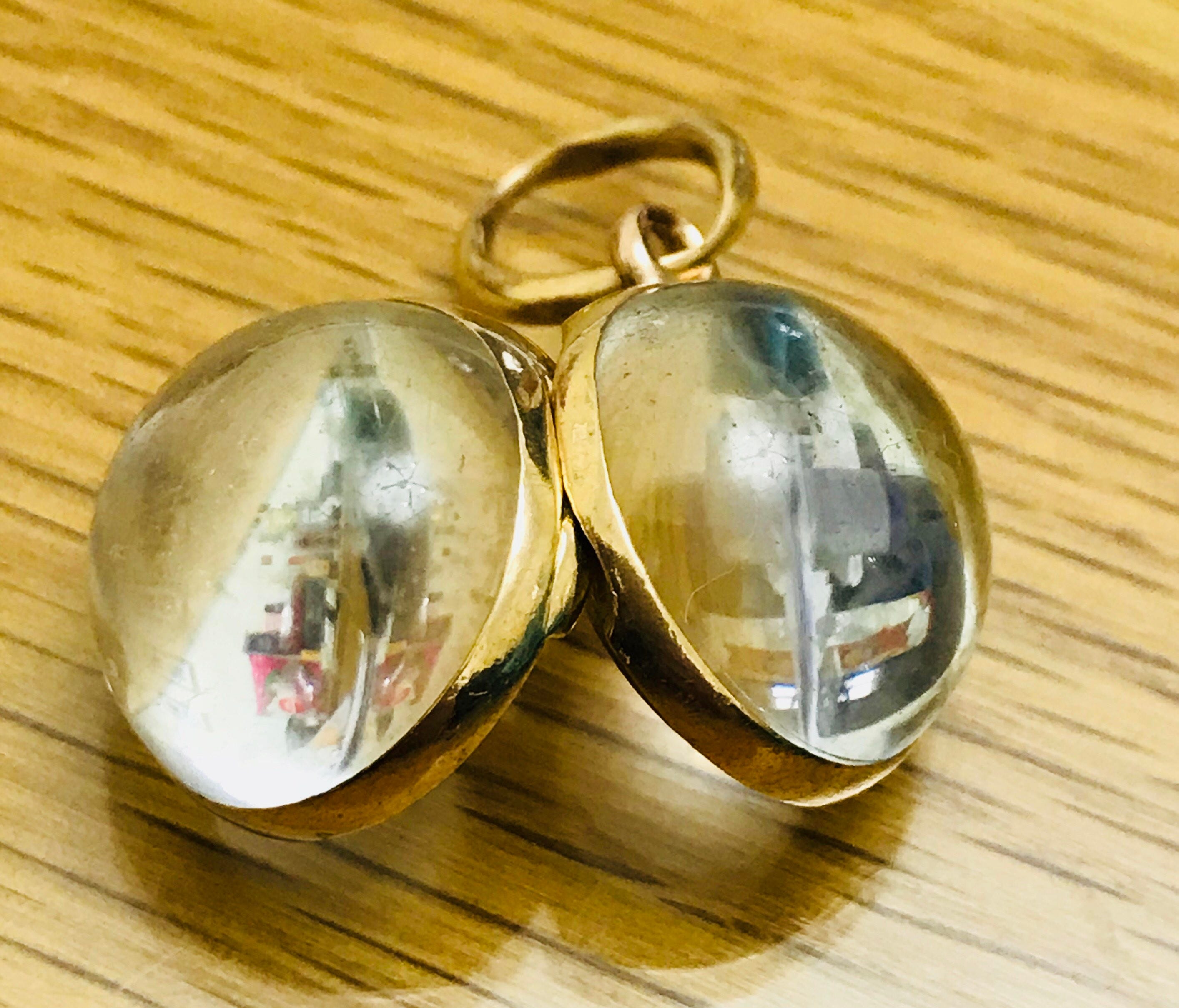 Fabulous rare antique Victorian 9ct gold 'Pools of Light' double sided ...