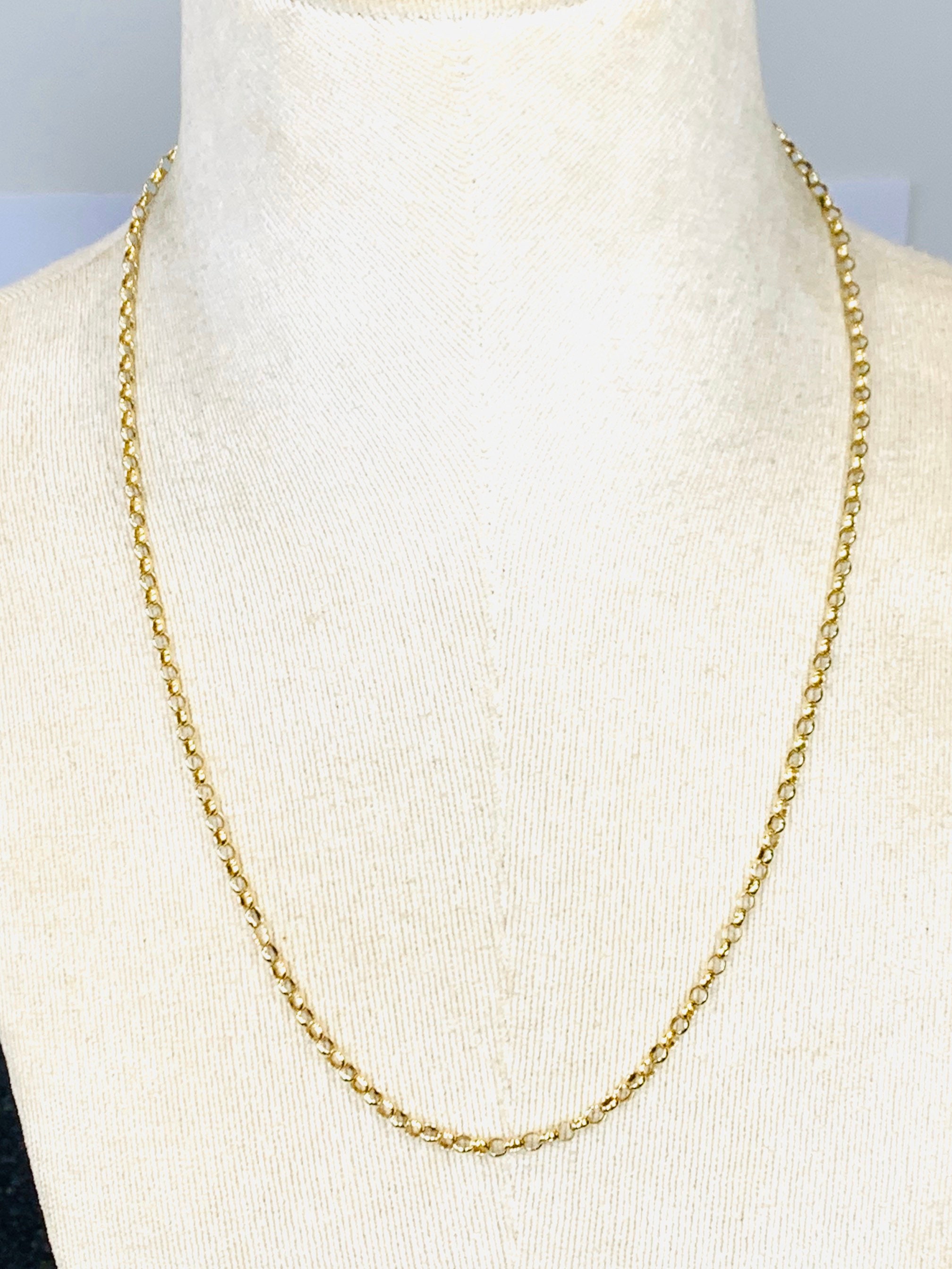 Vintage 9ct yellow gold 21 inch Belcher chain - fully hallmarked