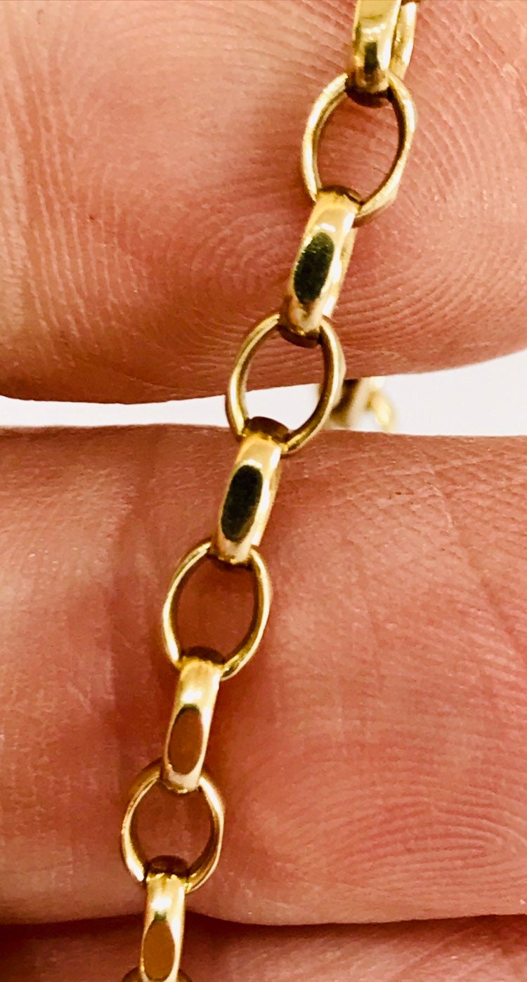 Stunning vintage 9ct yellow gold 16 inch chain - fully hallmarked ...