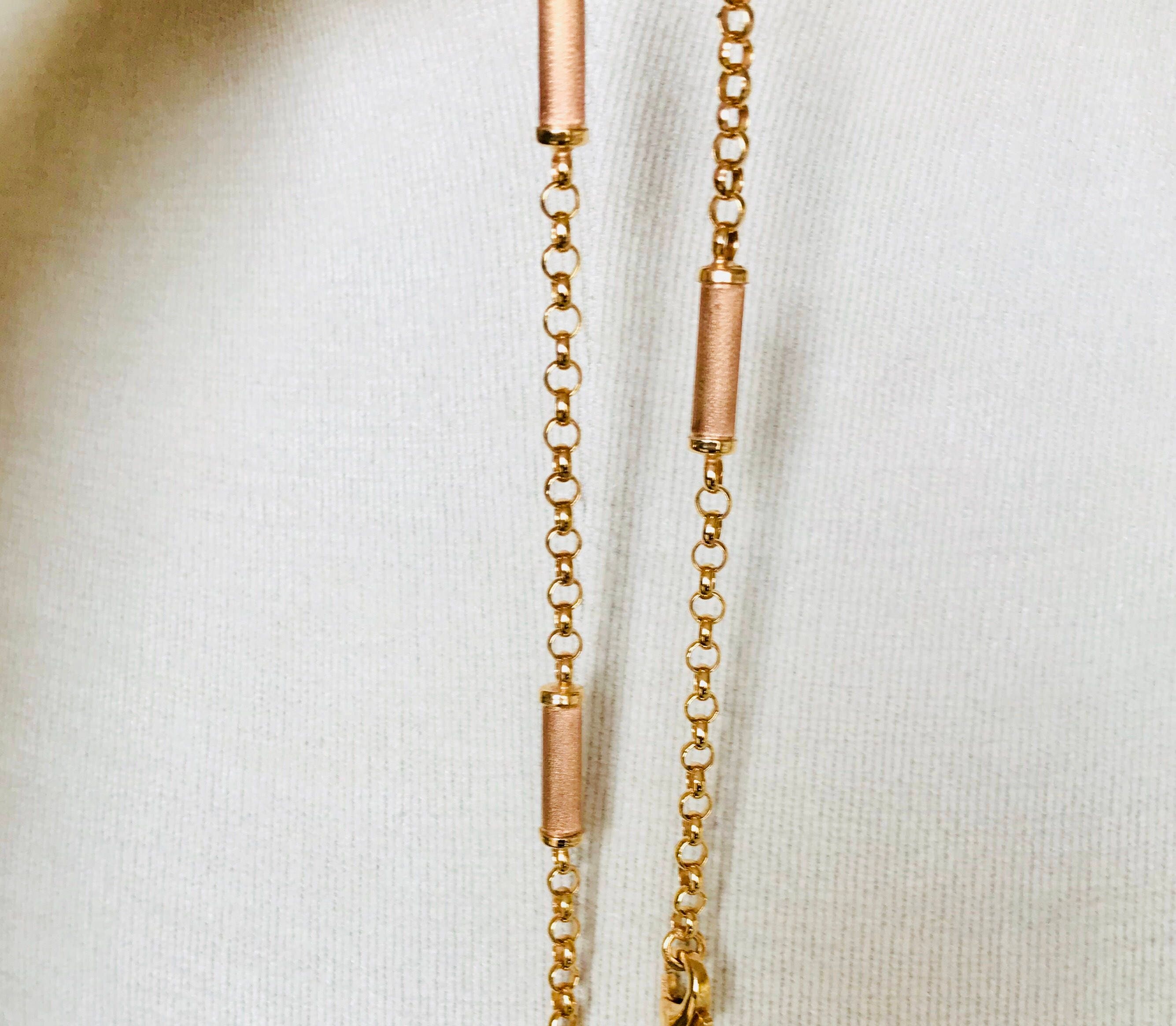 Stunning vintage 9ct gold belcher and baton necklace - fully hallmarked ...