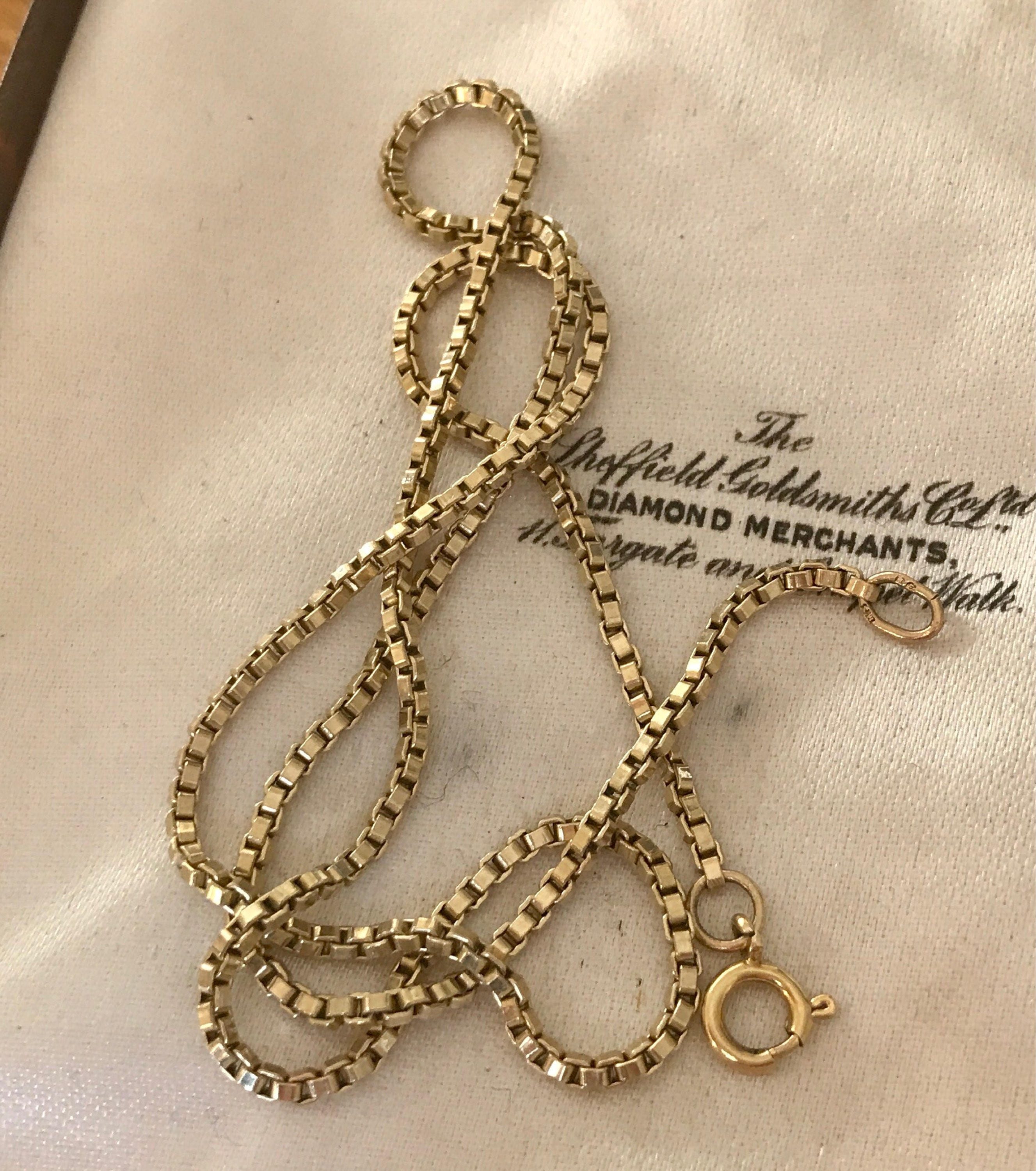 Superb quality vintage 9ct gold 20 inch box chain - Hallmarked