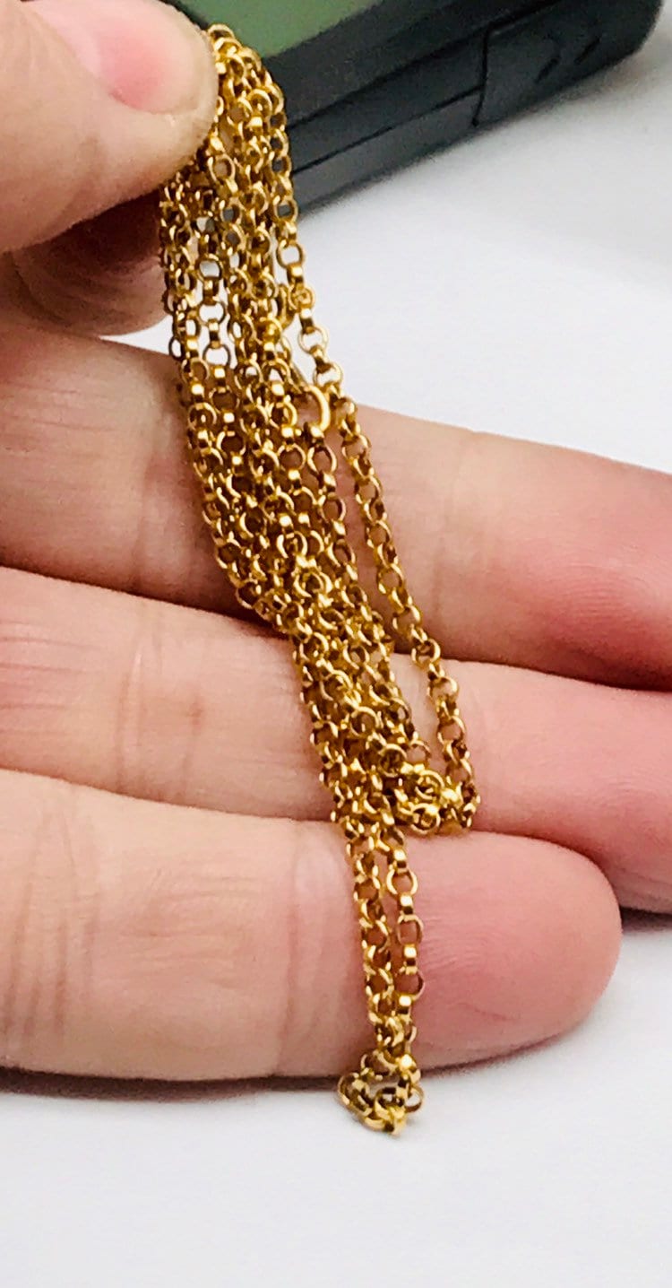 Stunning vintage 18ct yellow gold 22 inch chain - fully hallmarked