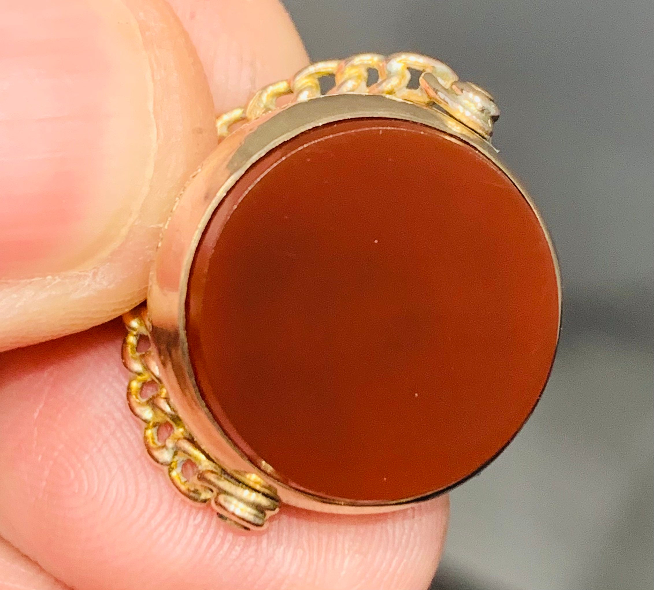 Superb antique 9ct rose gold Carnelian and Bloodstone spinning fob ... Superb antique 9ct rose gold Carnelian and Bloodstone spinning fob ...