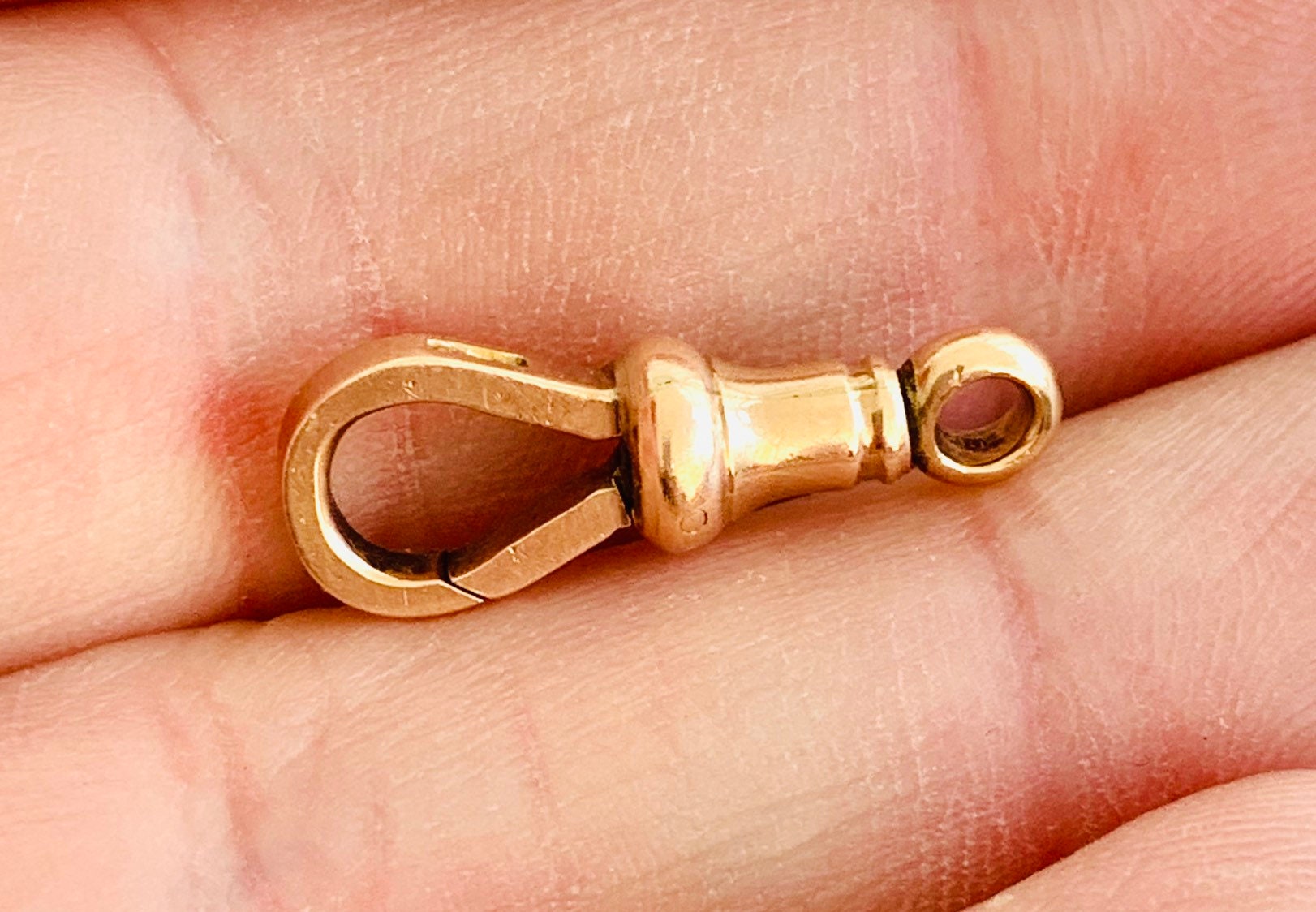 Stunning antique 9ct yellow gold square section Albert chain dog clip ...