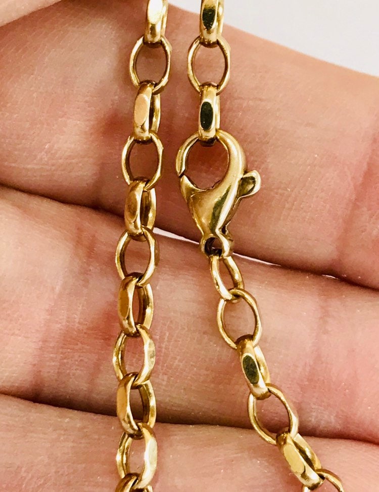 Stunning vintage 9ct yellow gold 16 inch chain - fully hallmarked ...