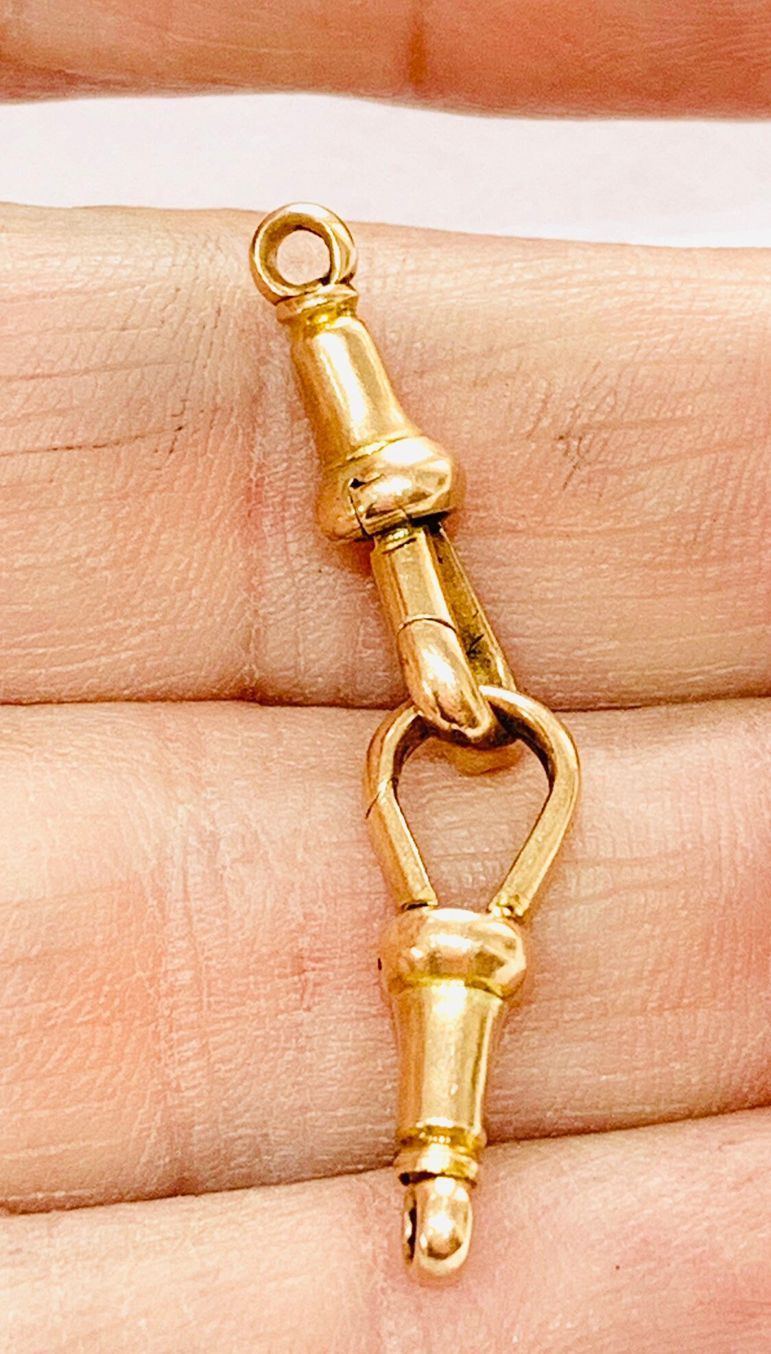 Stunning matching pair of antique 9ct rose gold Albert chain dog clips ...