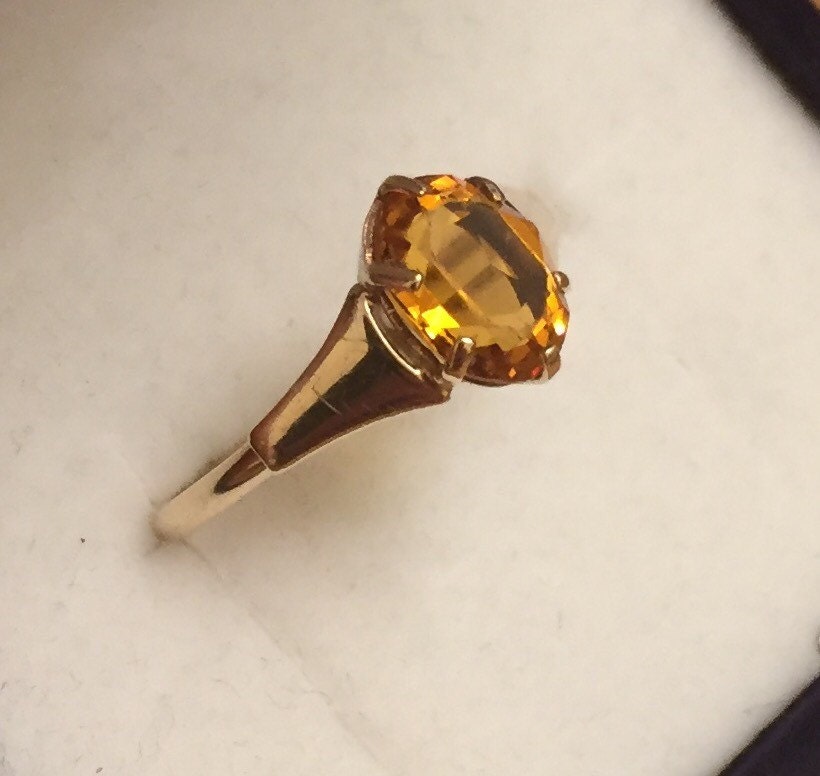 Stunning antique 9ct gold yellow sapphire ring - 1920's **reserved for ... Stunning antique 9ct gold yellow sapphire ring - 1920's **reserved for ...