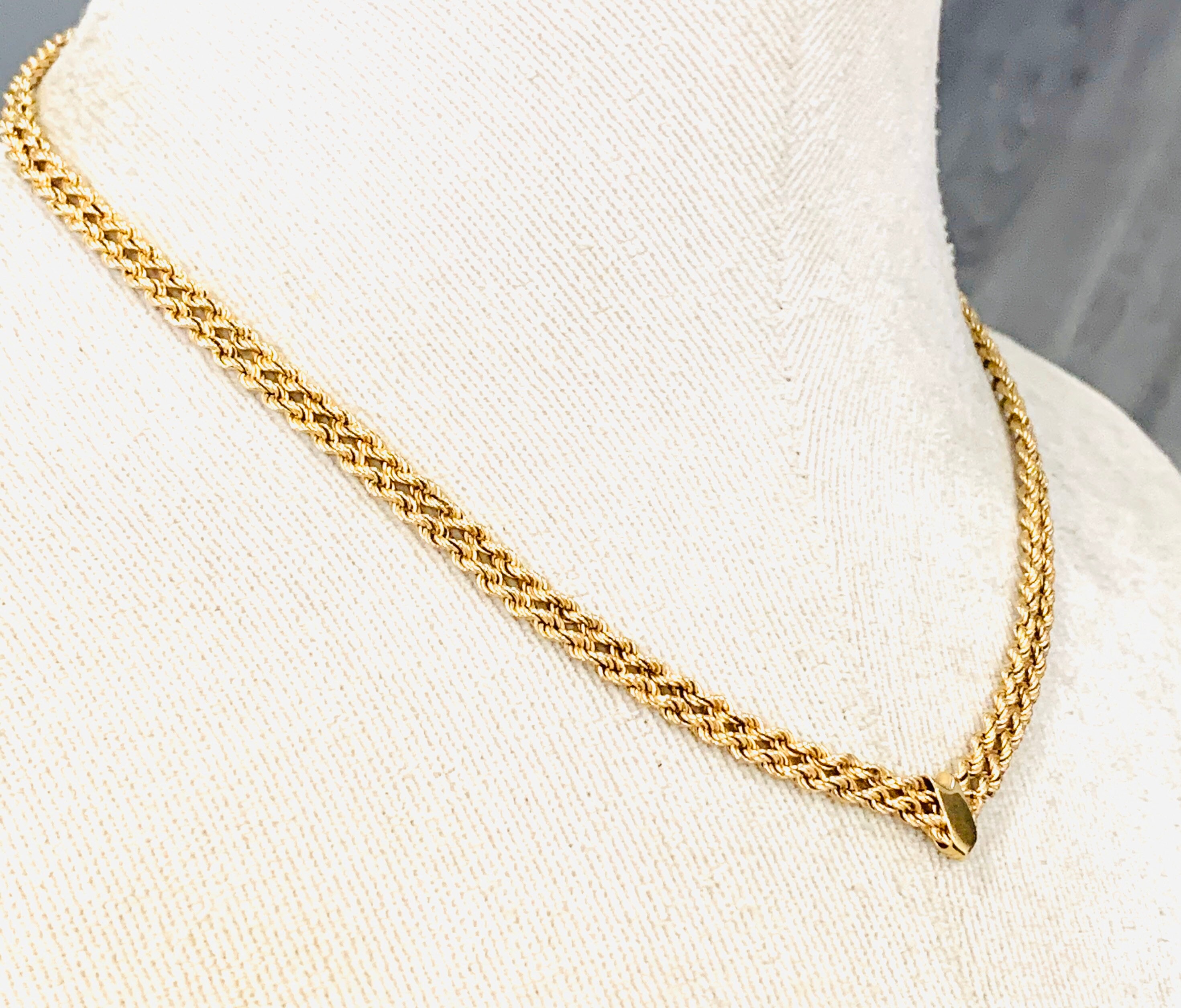 Superb vintage 9ct yellow gold 17 inch double rope twist chain - fully ...