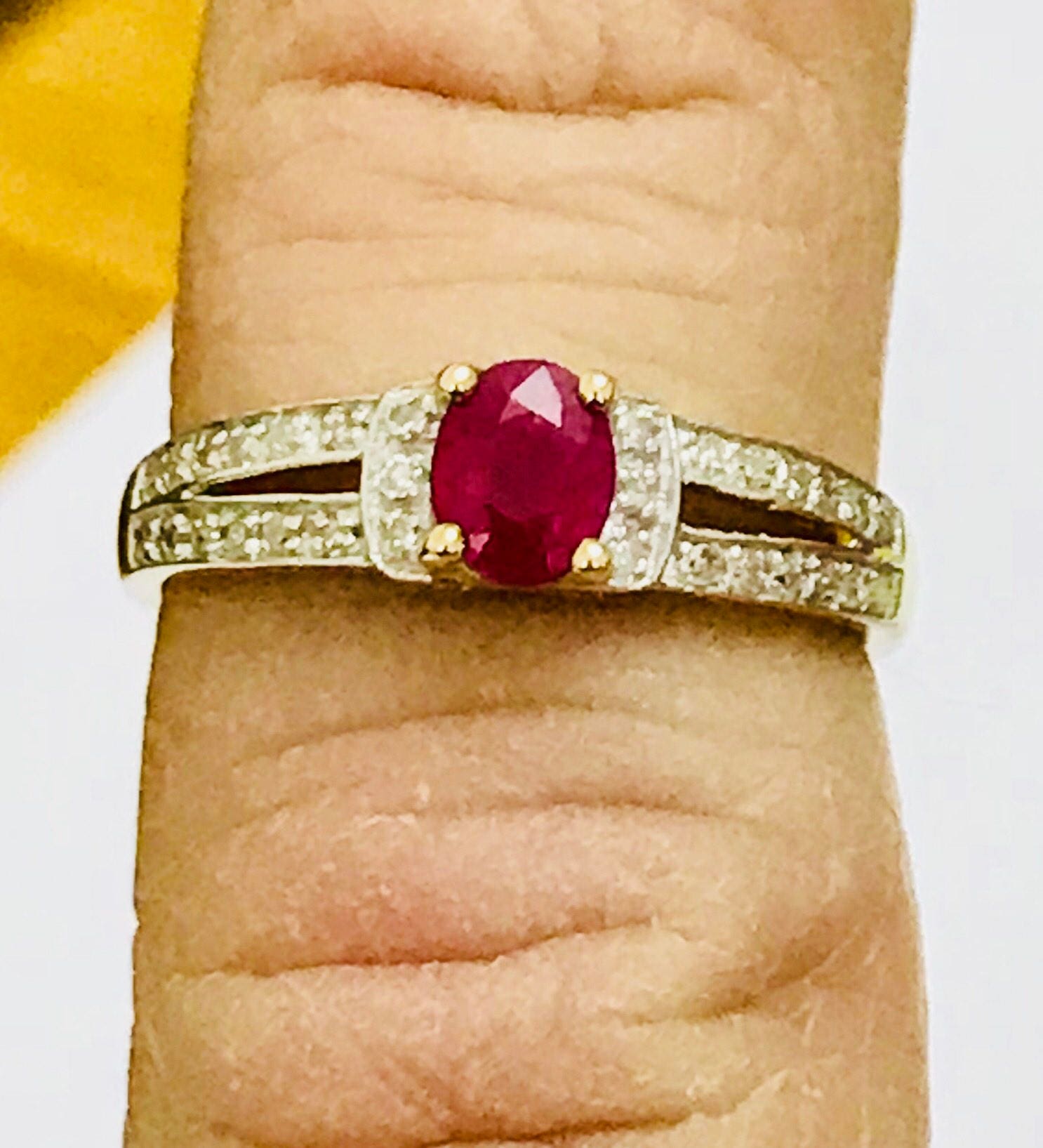 Reduced *** Stunning 9ct yellow gold Ruby and diamond ring - fully ...