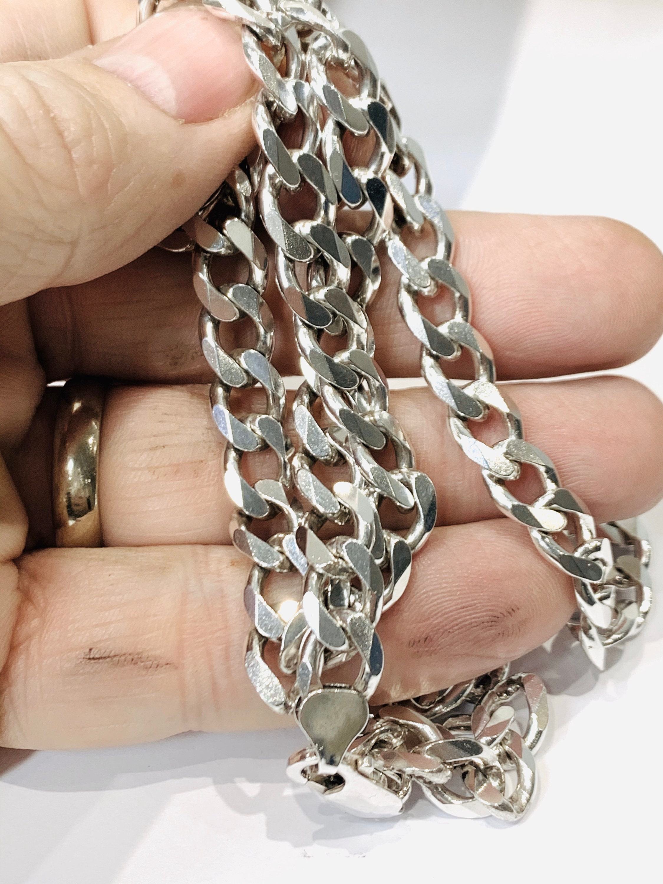 Superb vintage heavy 22 inch sterling silver curb link chain - fully ...