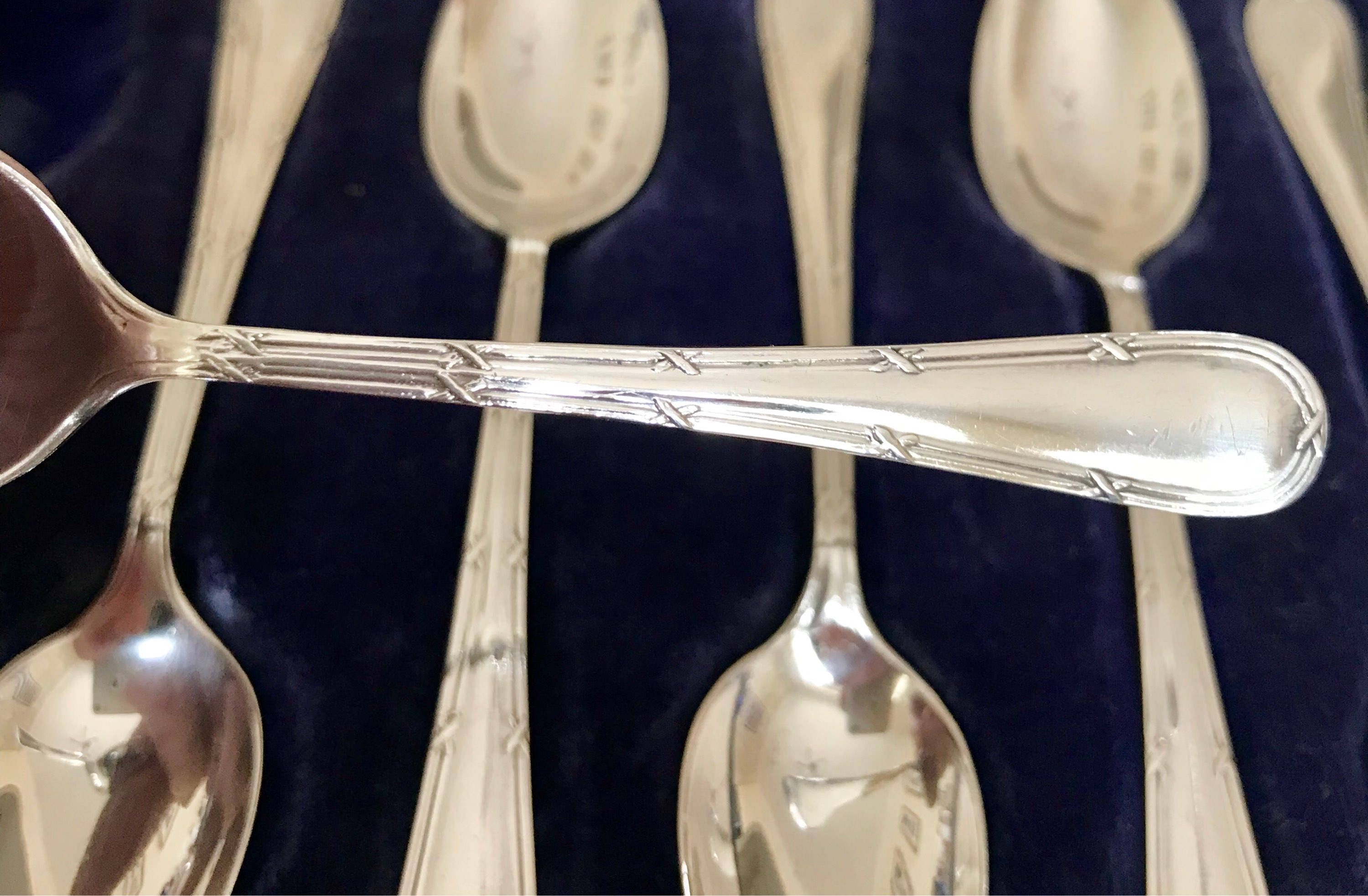 Superb cased set of antique solid sterling silver spoons - Made in ...