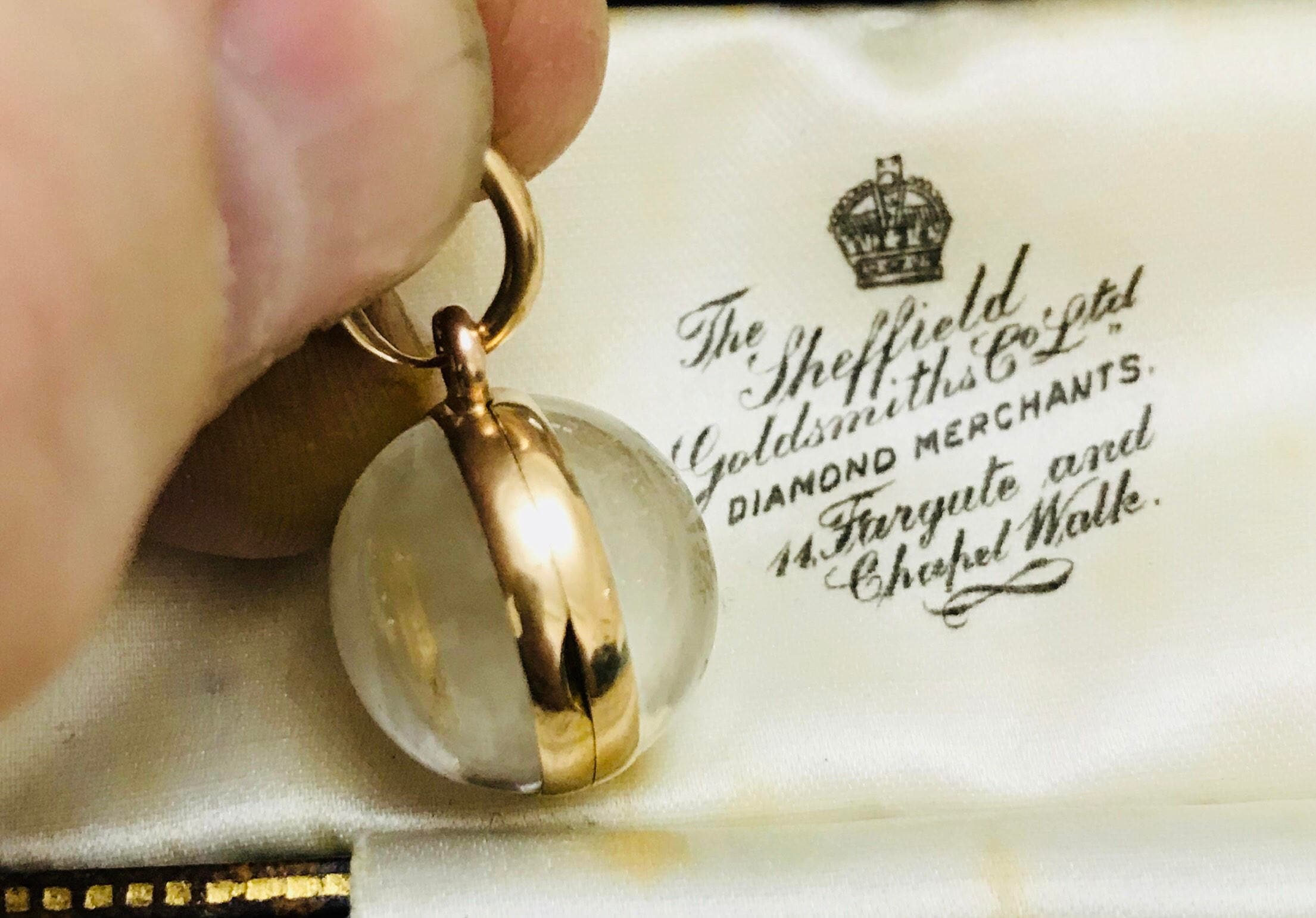 Fabulous rare antique Victorian 9ct gold 'Pools of Light' double sided ...