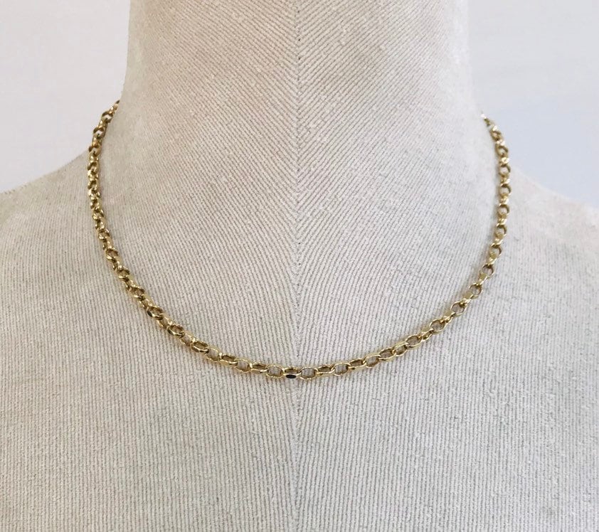 Stunning vintage 9ct yellow gold 16 inch chain - fully hallmarked ...