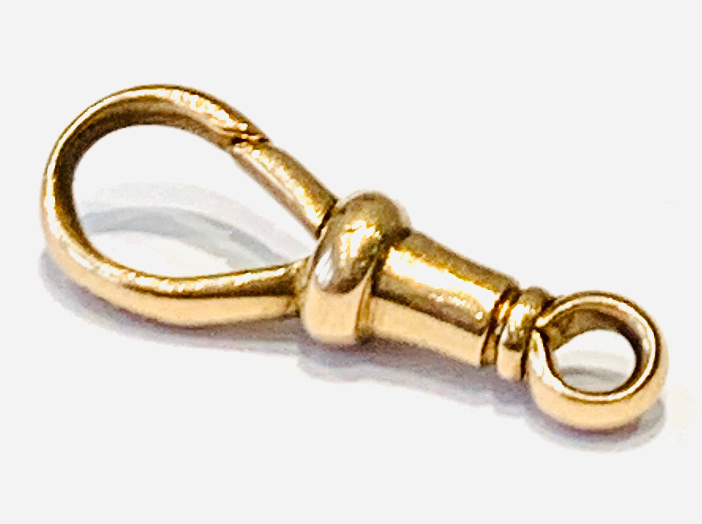 Superb antique 9ct gold Albert dog clip fastener - fully hallmarked - 24mm