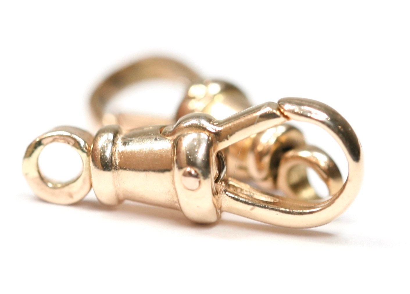 Superb matching pair of antique 9ct rose gold Albert chain Dog Clips - 17mm