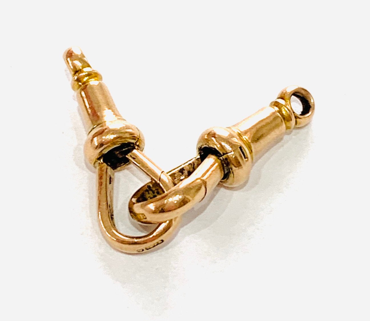 Stunning matching pair of antique 9ct rose gold Albert chain dog clips ...