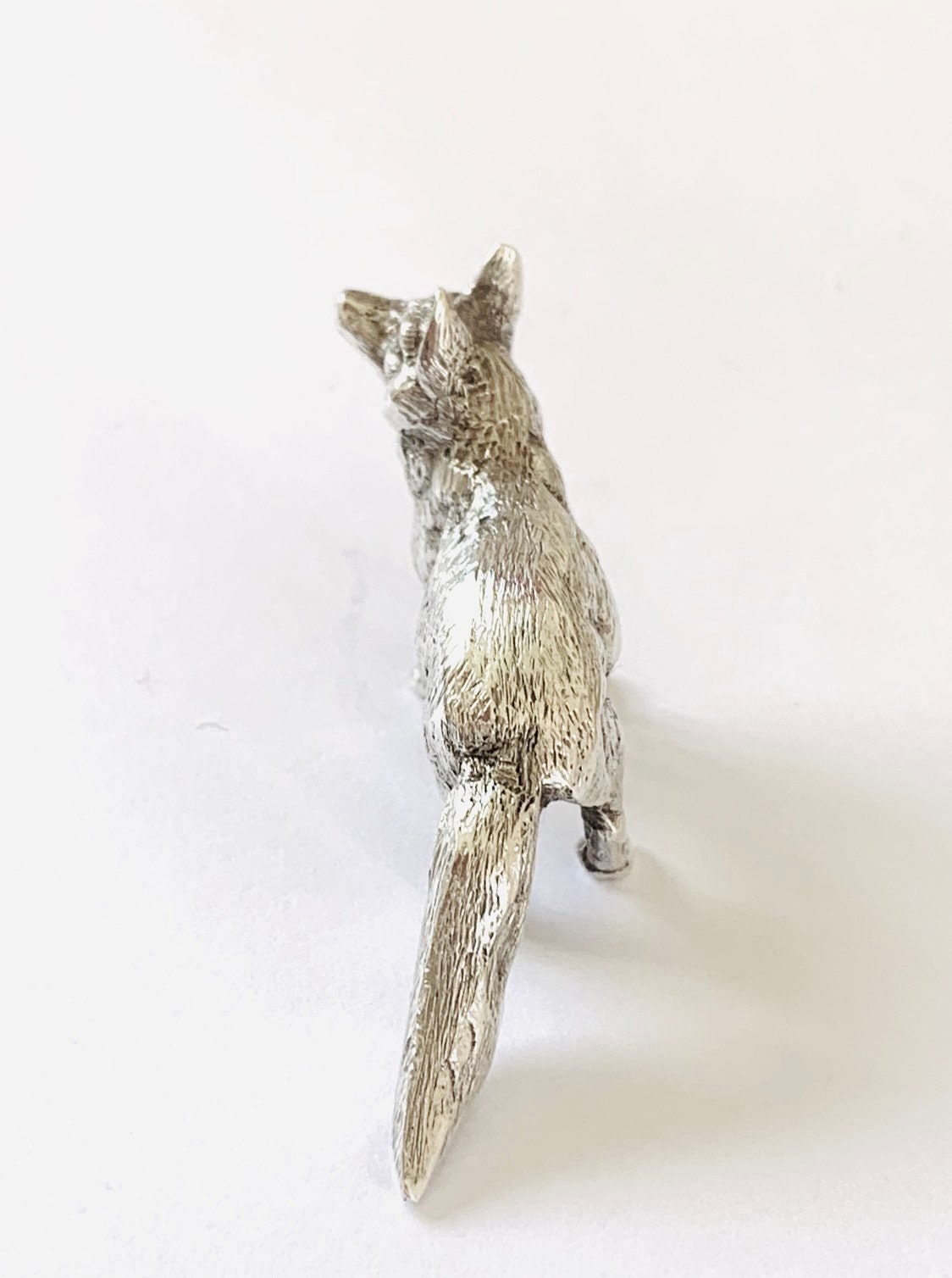Superb vintage solid sterling silver Fox - hallmarked London 1992