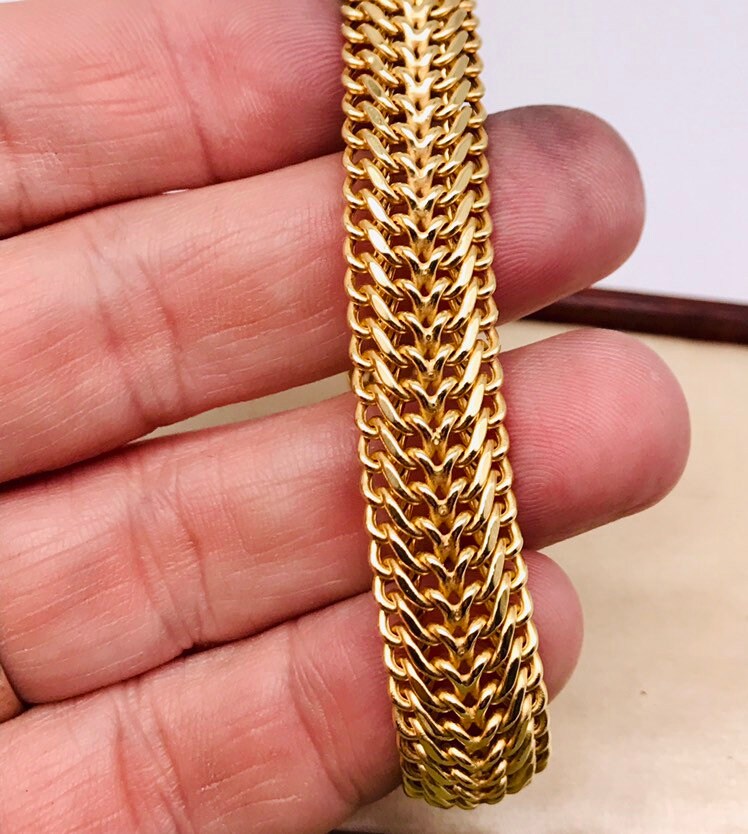 Stunning vintage 9ct yellow gold 7 inch bracelet - fully hallmarked