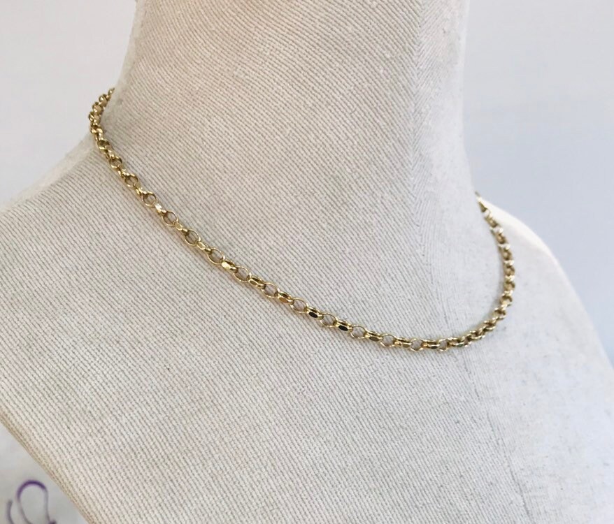 Stunning vintage 9ct yellow gold 16 inch chain - fully hallmarked ...
