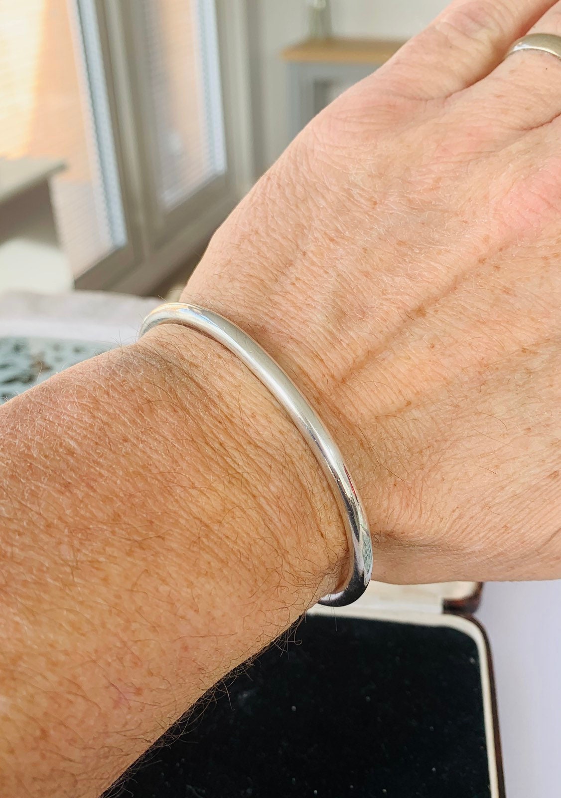 Vintage solid sterling silver Torque or Slave bangle