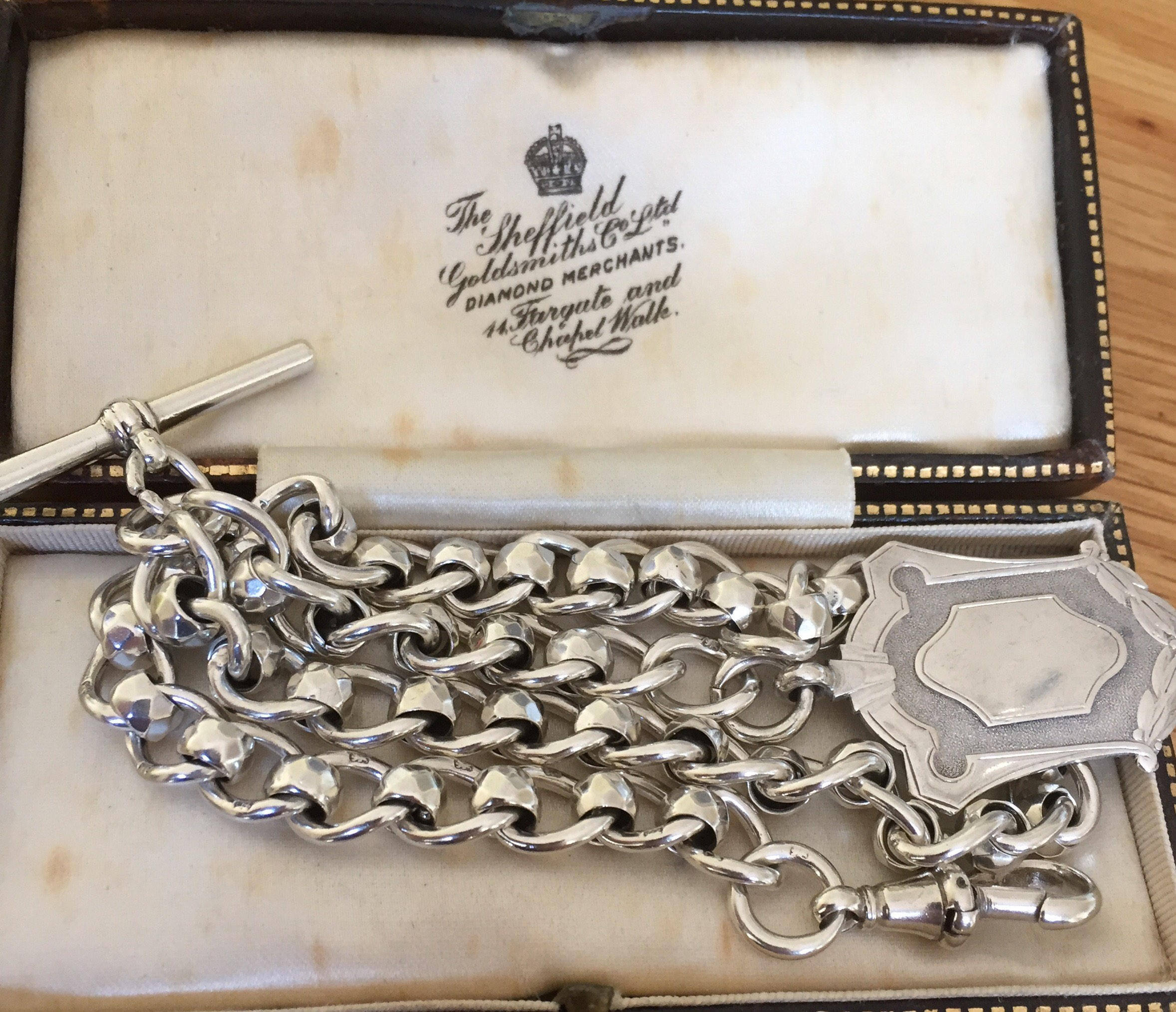 Stunning antique Sterling silver Albert chain - 1900 **reserved**