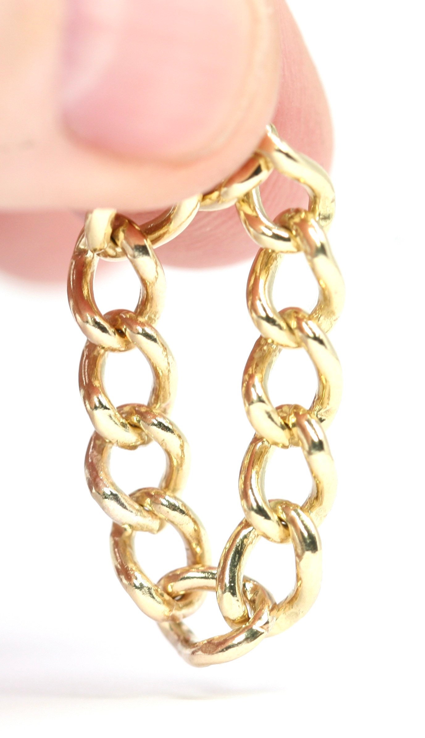 Superb antique 9ct yellow gold Albert chain link rings - all links ...