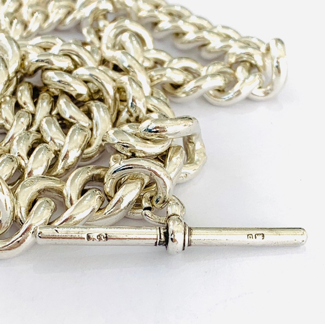 Stunning very heavy antique Victorian sterling silver 19 inch graduated ...