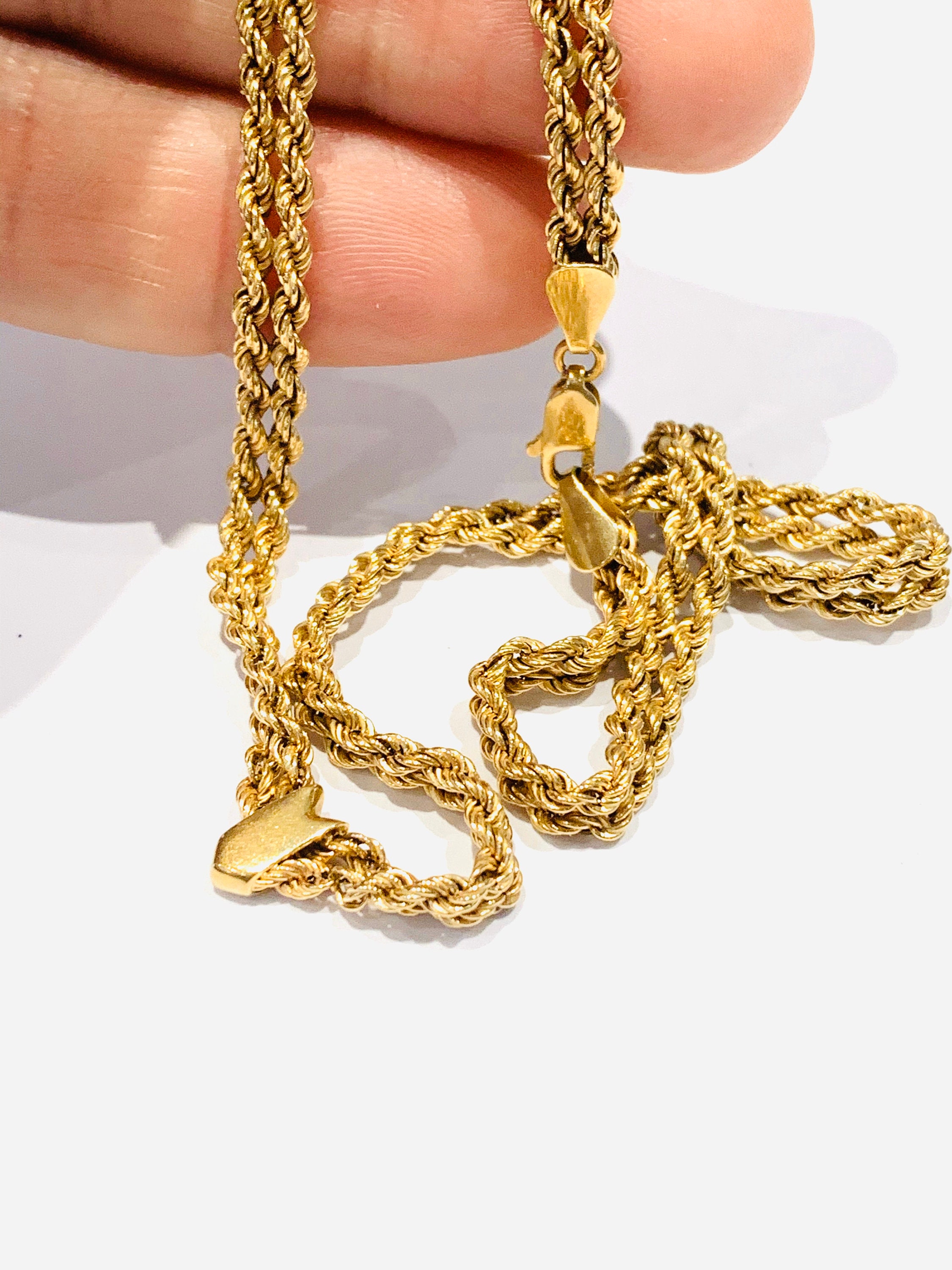 Superb vintage 9ct yellow gold 17 inch double rope twist chain - fully ...