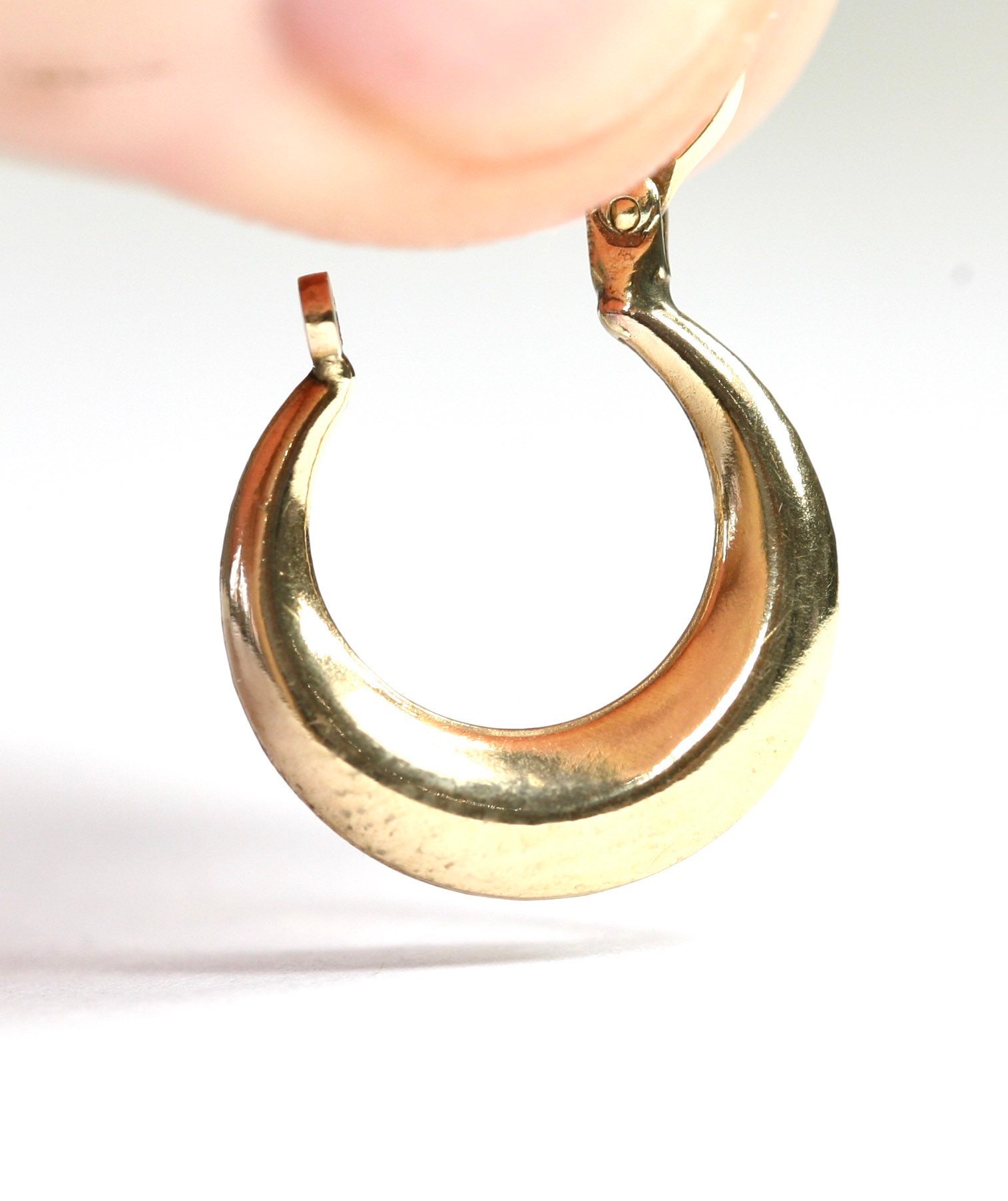 Vintage 9ct yellow gold Creole earrings - fully hallmarked