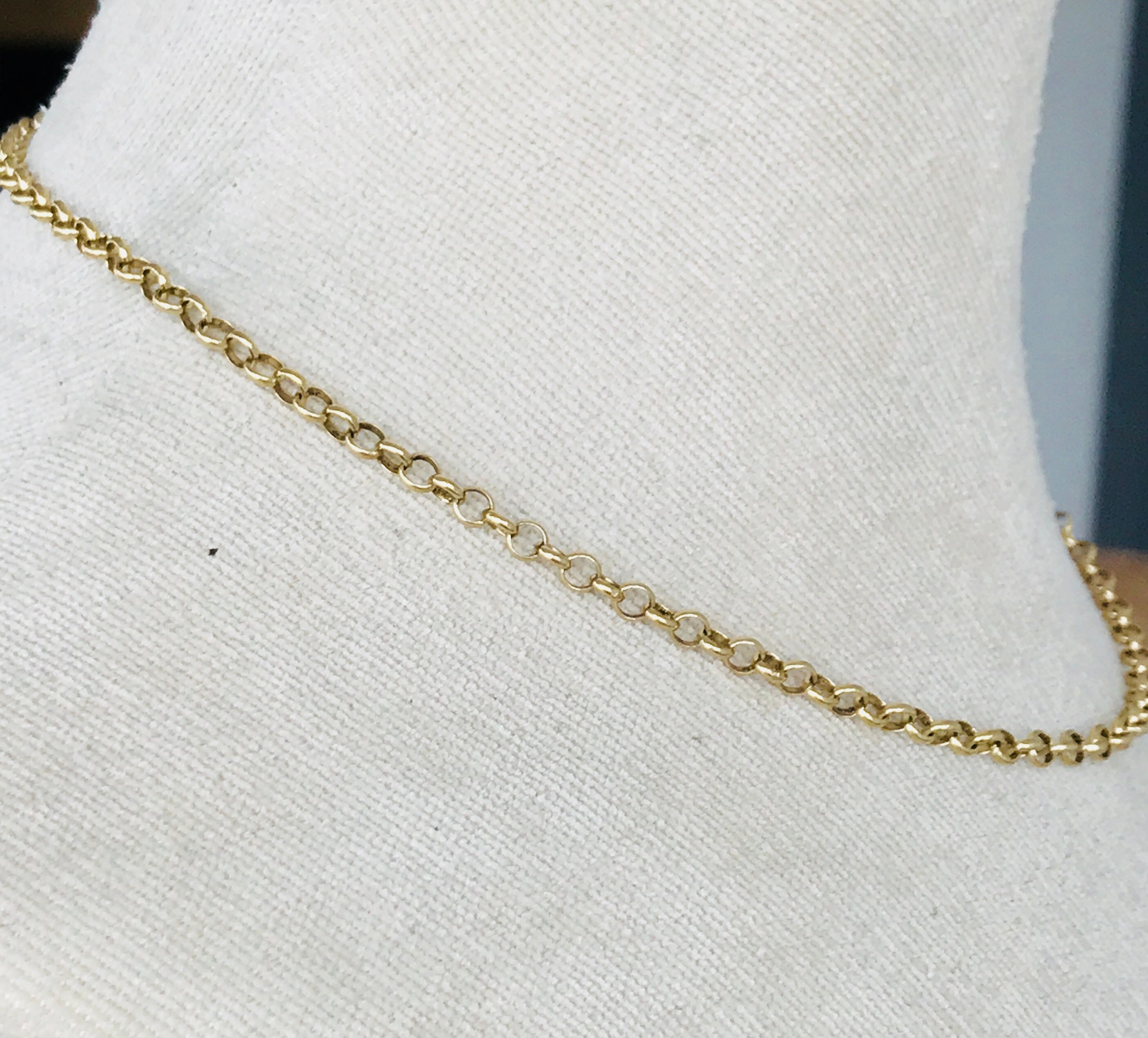 Vintage 9ct yellow gold 16 inch belcher chain